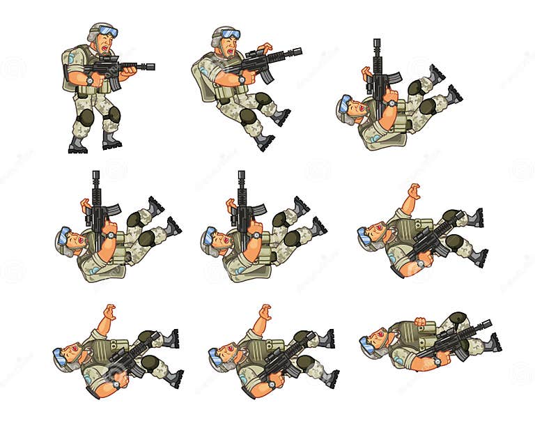 US Soldier Dying Sprite stock vector. Illustration of sergeant - 55787405
