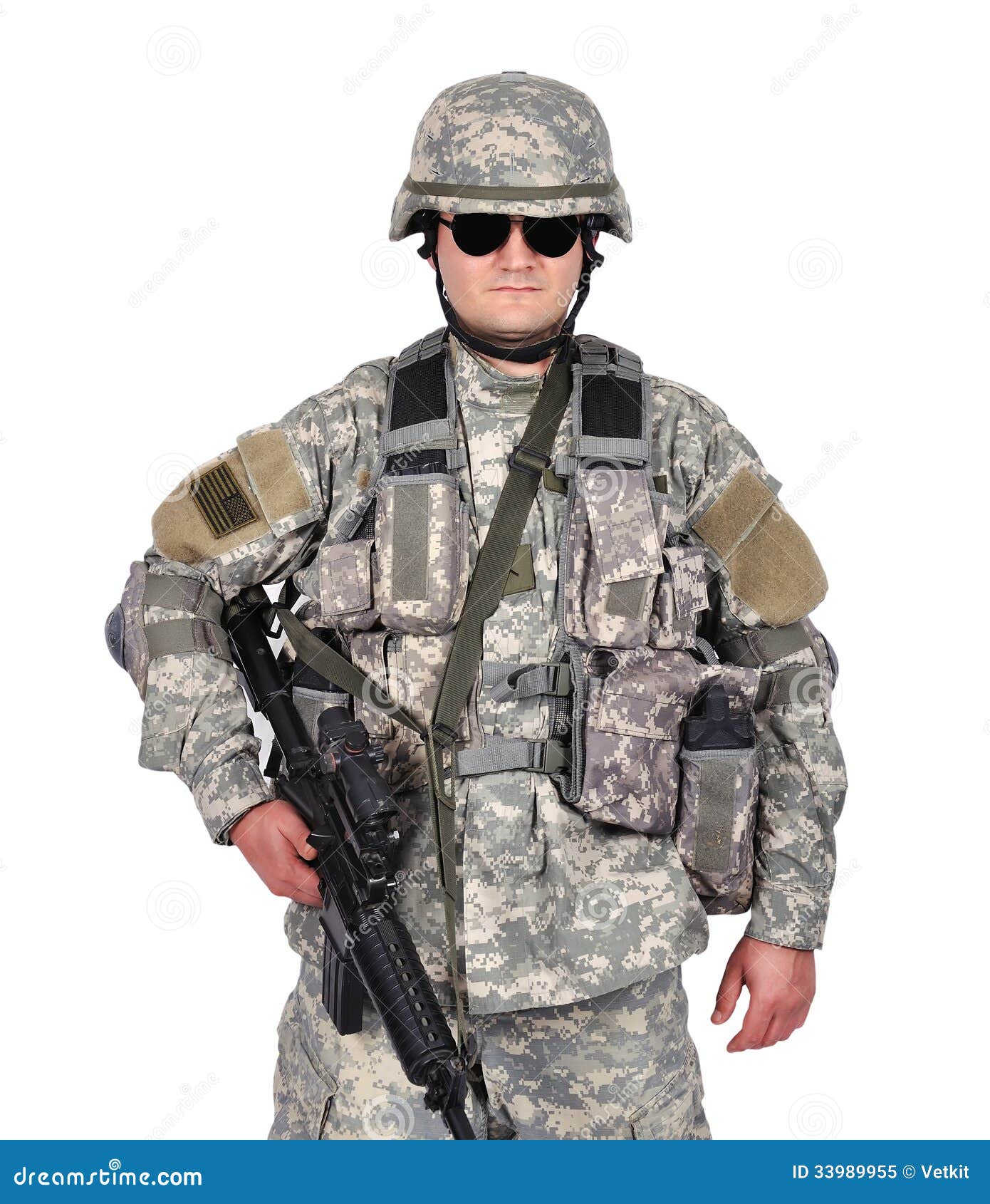 US soldier with rifle stock image. Image of militant - 33989955
