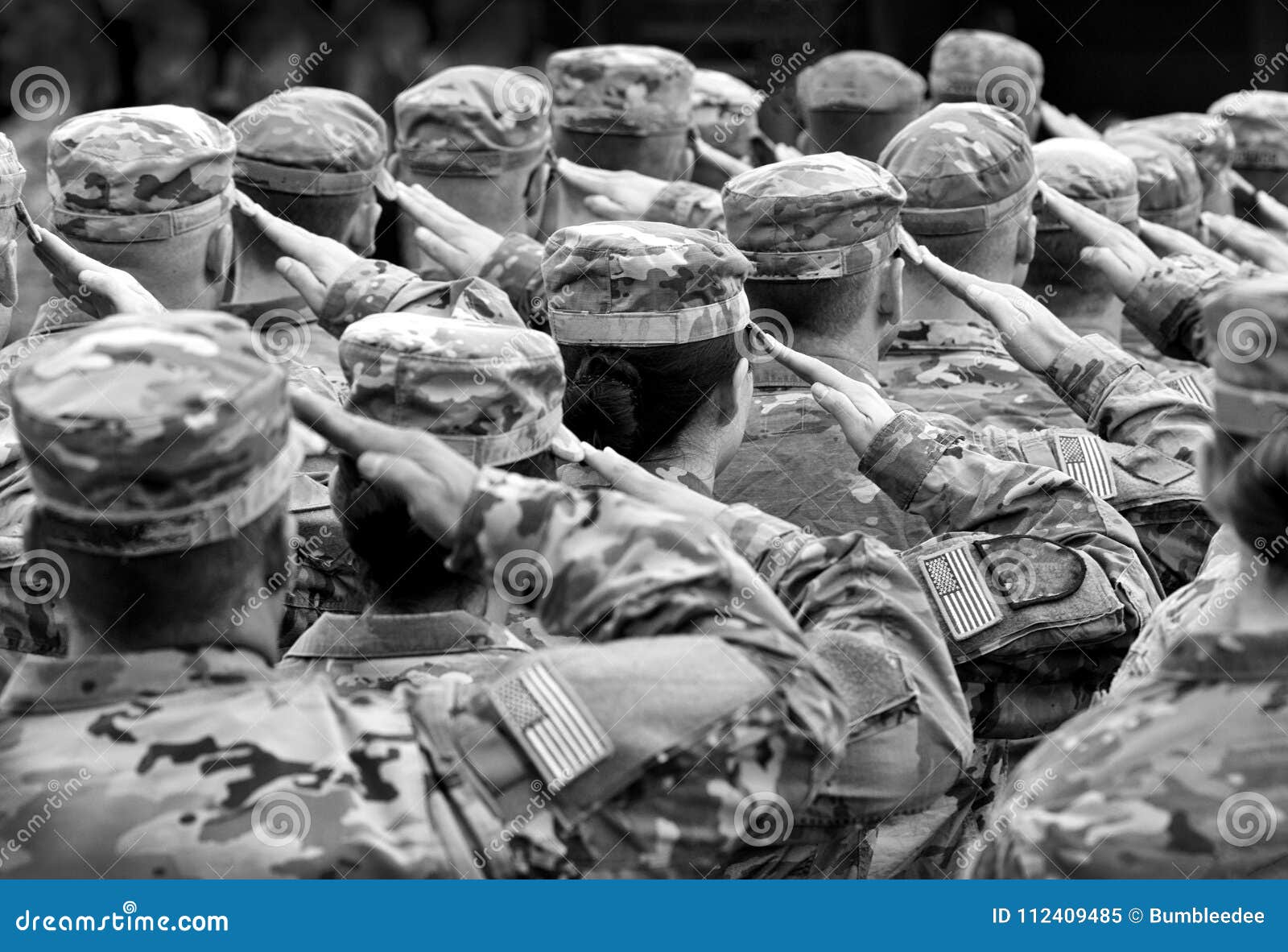 US Soldiers Giving Salute, BW Editorial Image - Image of force, russia ...
