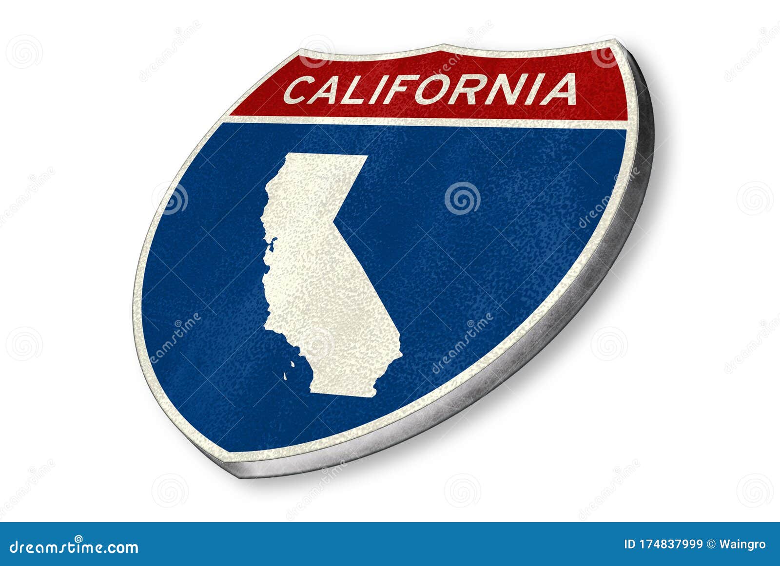 US State of California with the State Map Symbol Stock Illustration ...