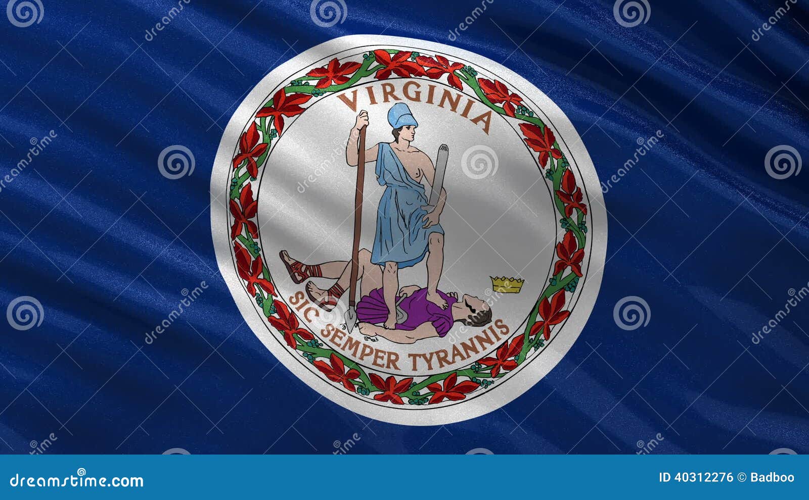 US State Flag of Virginia - Seamless Loop Stock Footage - Video of ...