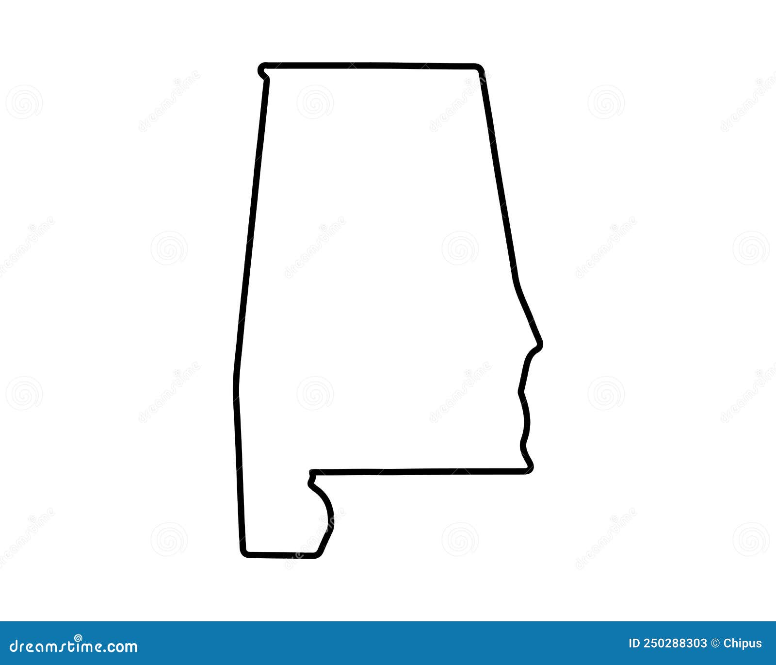 US State Map. Alabama Outline Symbol Stock Vector - Illustration of ...