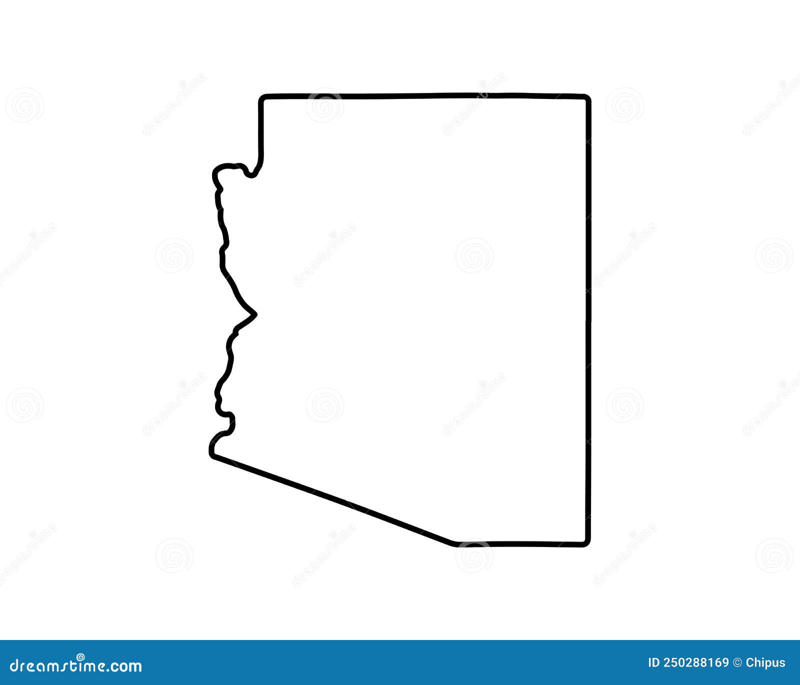 US State Map. Arizona Outline Symbol Stock Vector - Illustration of ...
