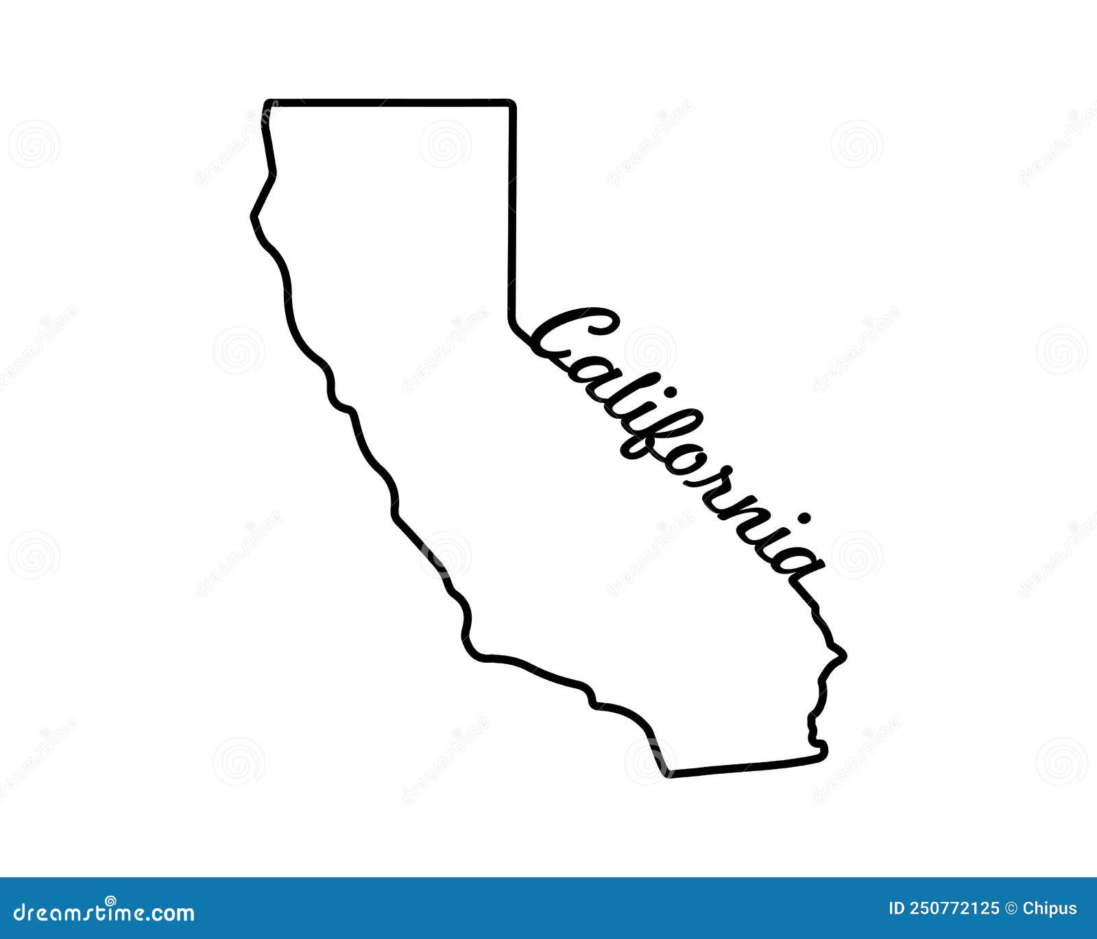 US State Map. California Outline Symbol. Vector Illustration Stock ...