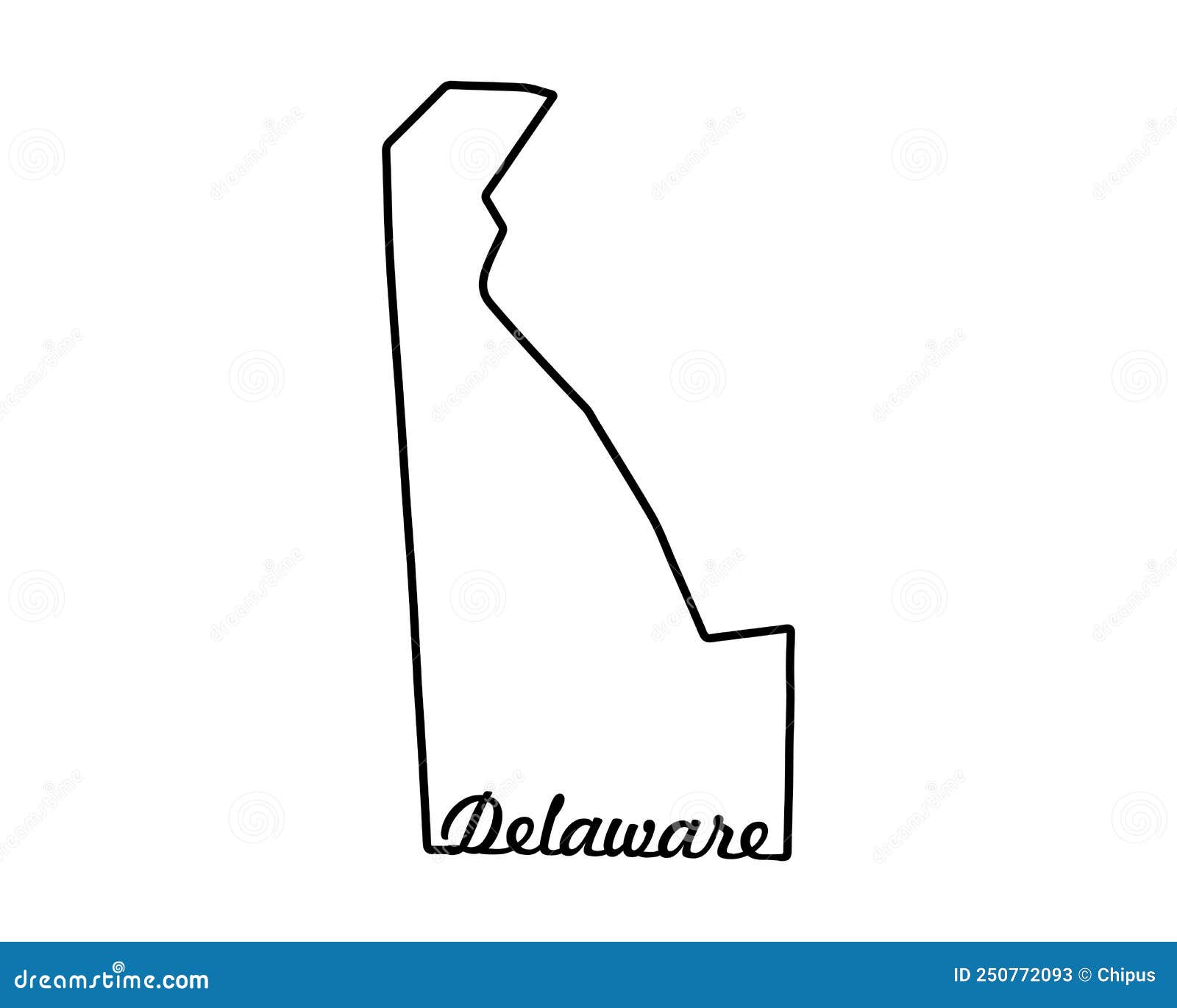 US State Map. Delaware Outline Symbol. Vector Illustration Stock Vector ...