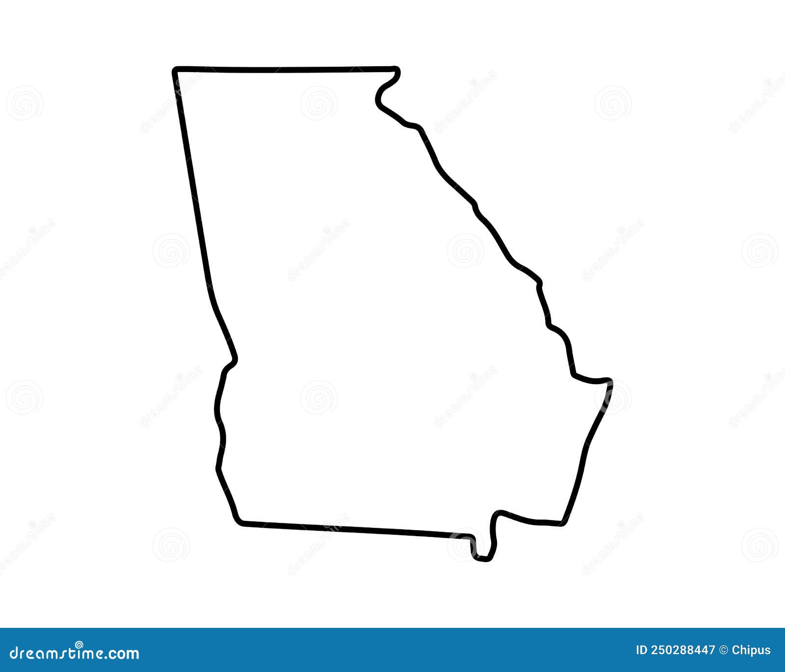US State Map. Georgia Outline Symbol Stock Vector - Illustration of ...
