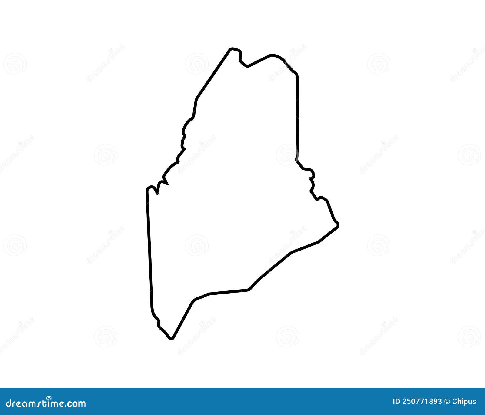 Maine Outline Map State Shape Cartoon Vector | CartoonDealer.com #187062863