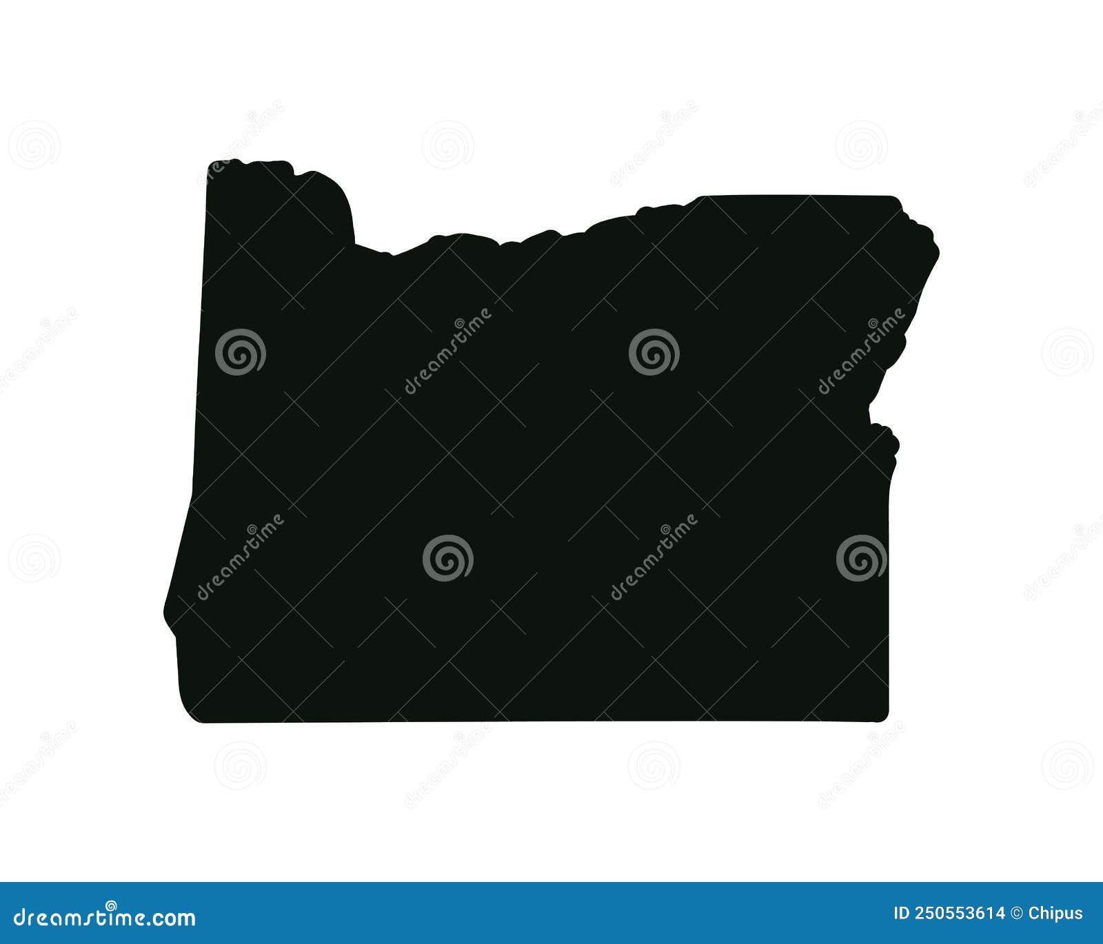 Oregon Map Silhouette. Royalty-Free Cartoon | CartoonDealer.com #114595955