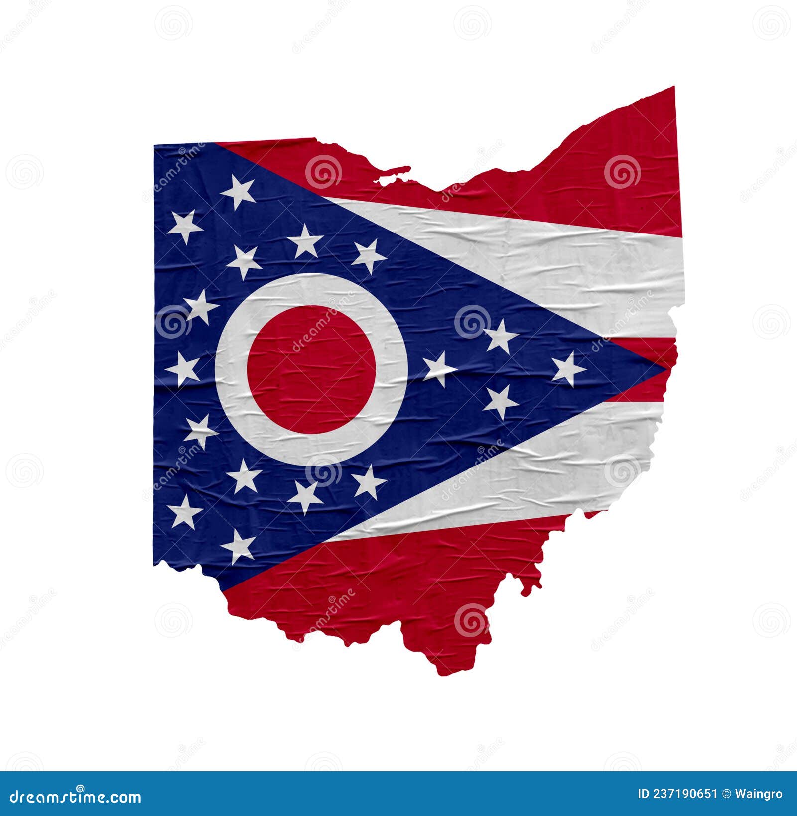 US State Ohio Map with Flag on Old Paper Design Stock Illustration ...