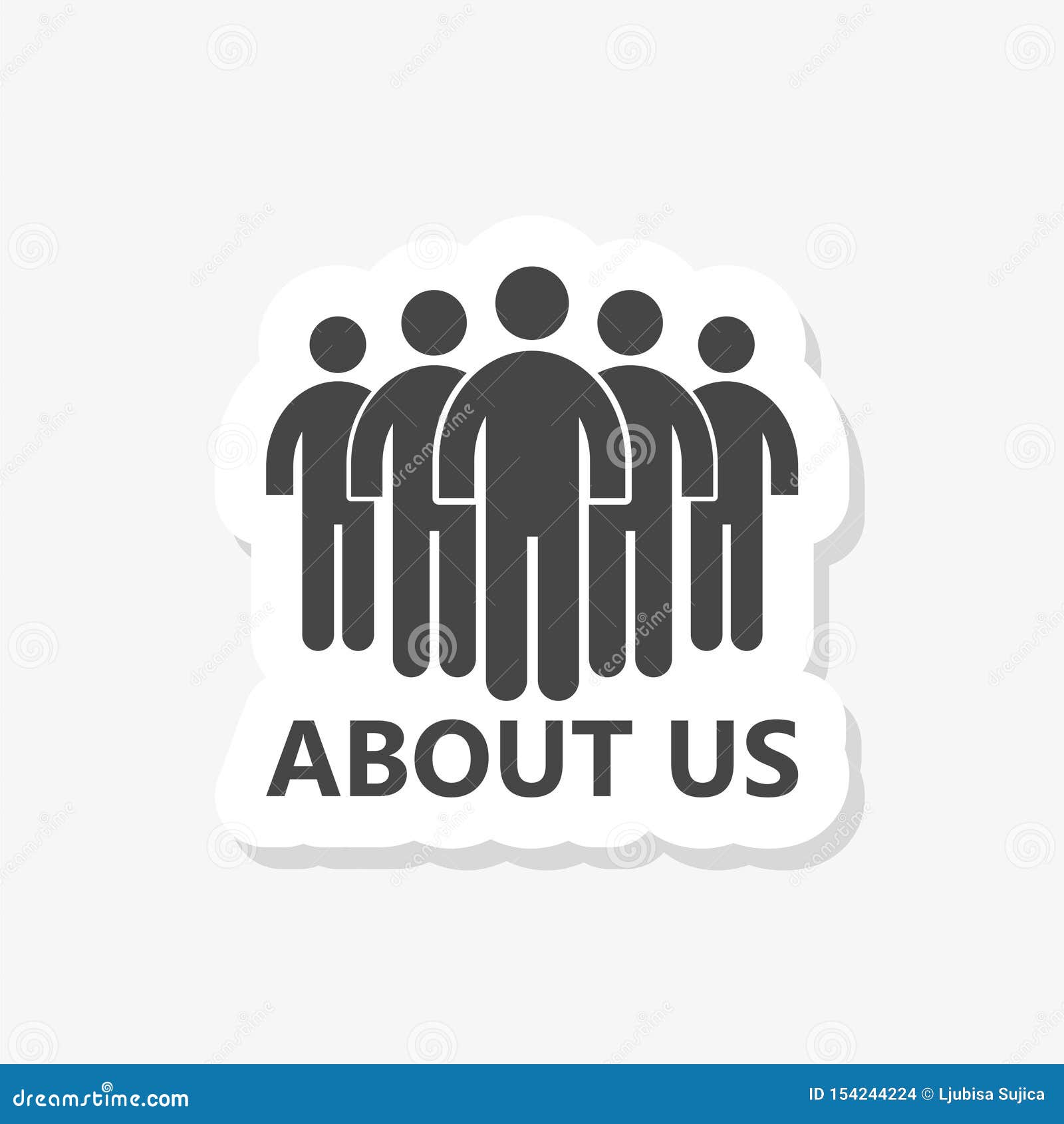About Us Sticker Button Design Stock Vector - Illustration of icon ...