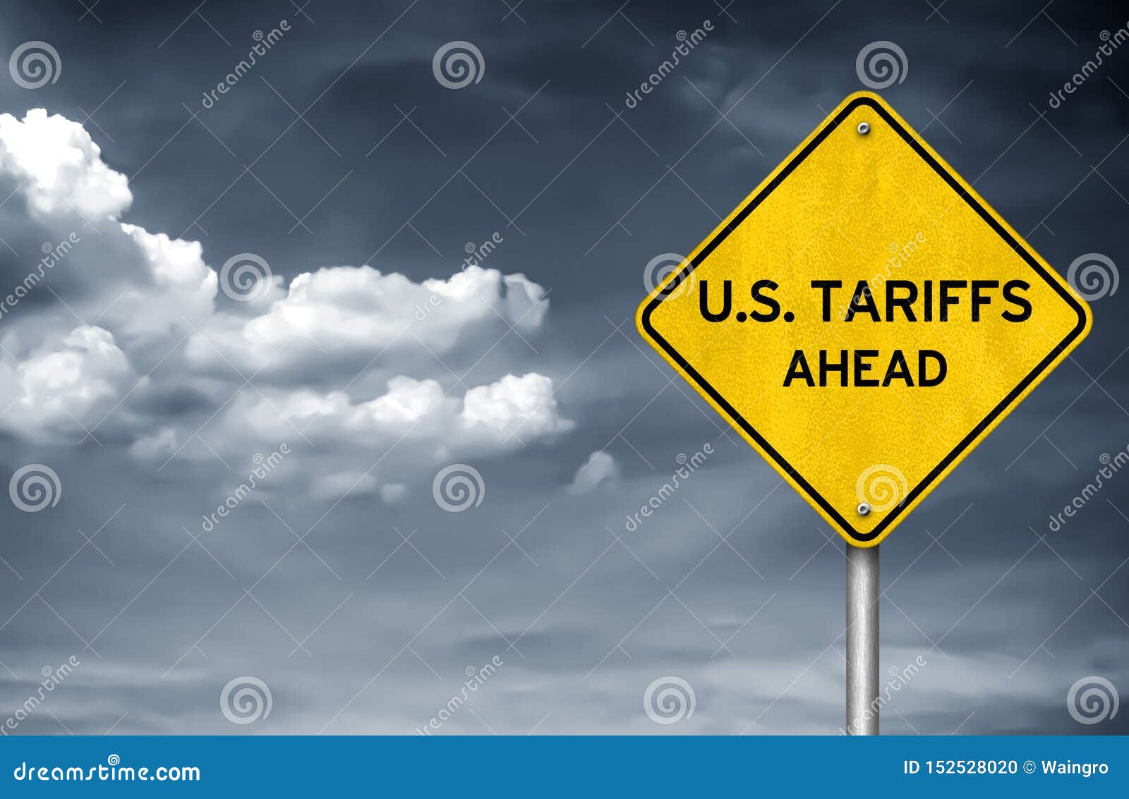 US Tariffs Ahead - Road Sign Illustration Stock Illustration ...