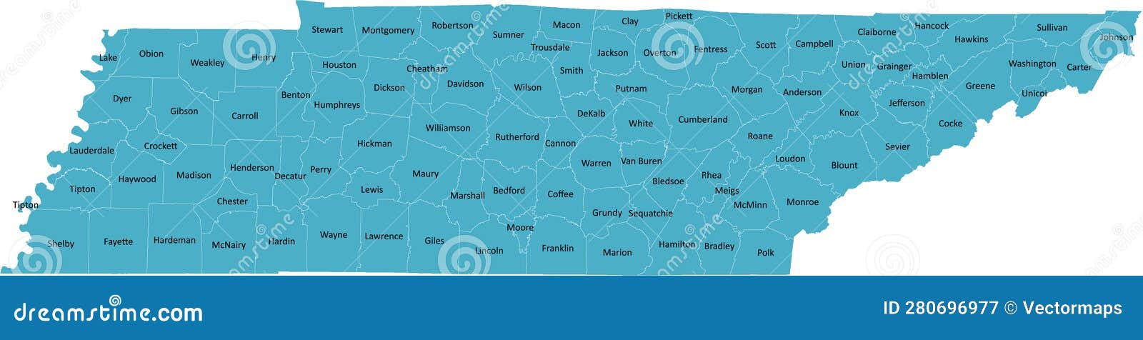 Tennessee County Map Stock Image | CartoonDealer.com #187527781