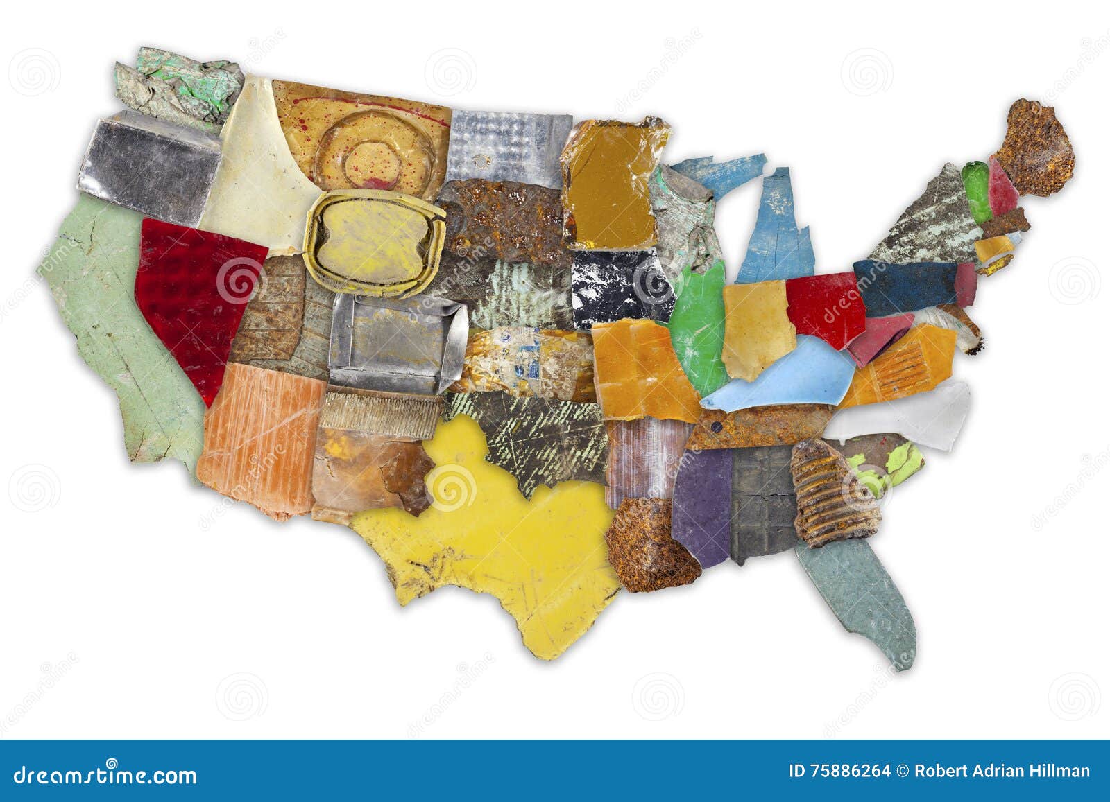 US trash map stock photo. Image of colorful, composite - 75886264