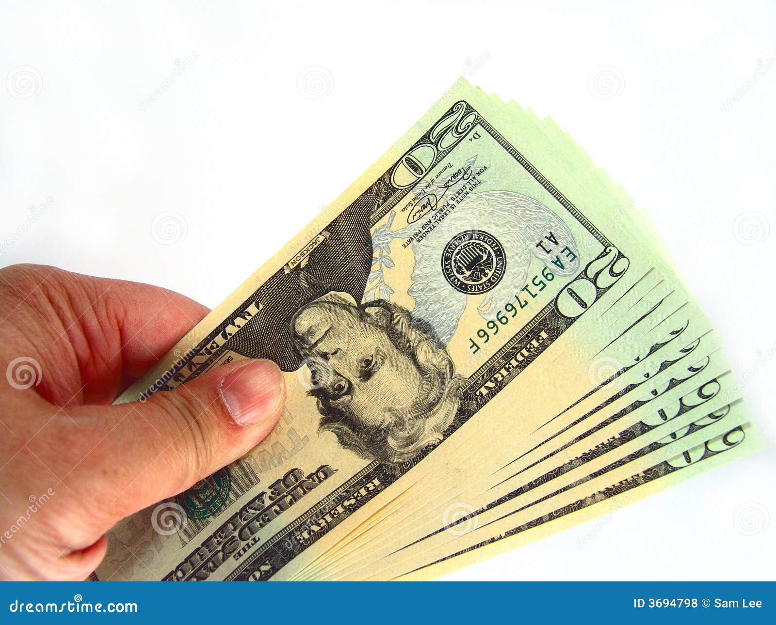 US Twenty Dollar Bills & Hand Stock Photo - Image of budget, currency ...