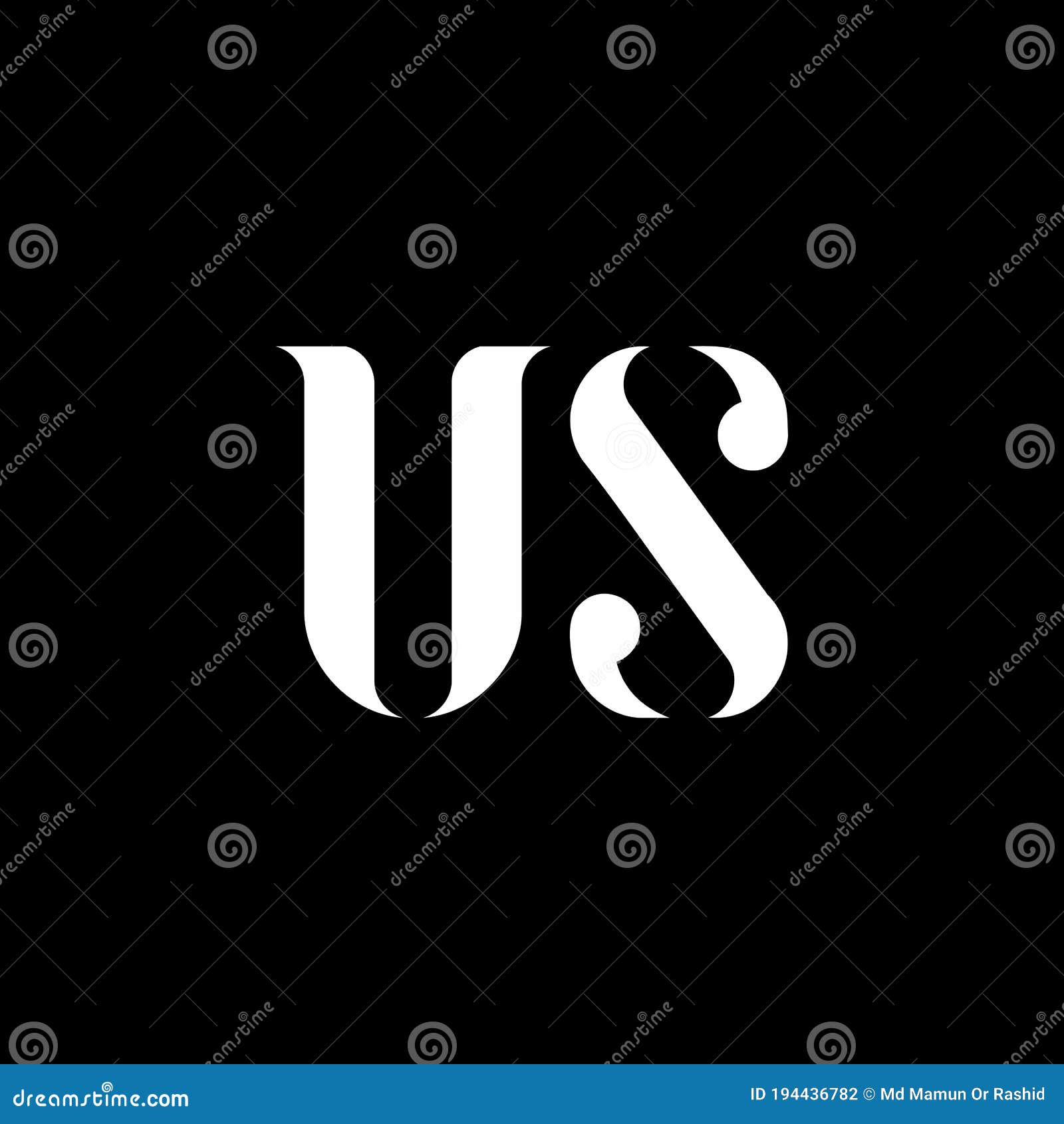 US U S Letter Logo Design. Initial Letter US Linked Circle Uppercase ...