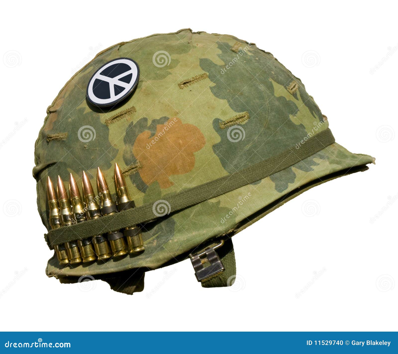 US Vietnam War Helmet - Peace Button Stock Photo - Image of conflict ...