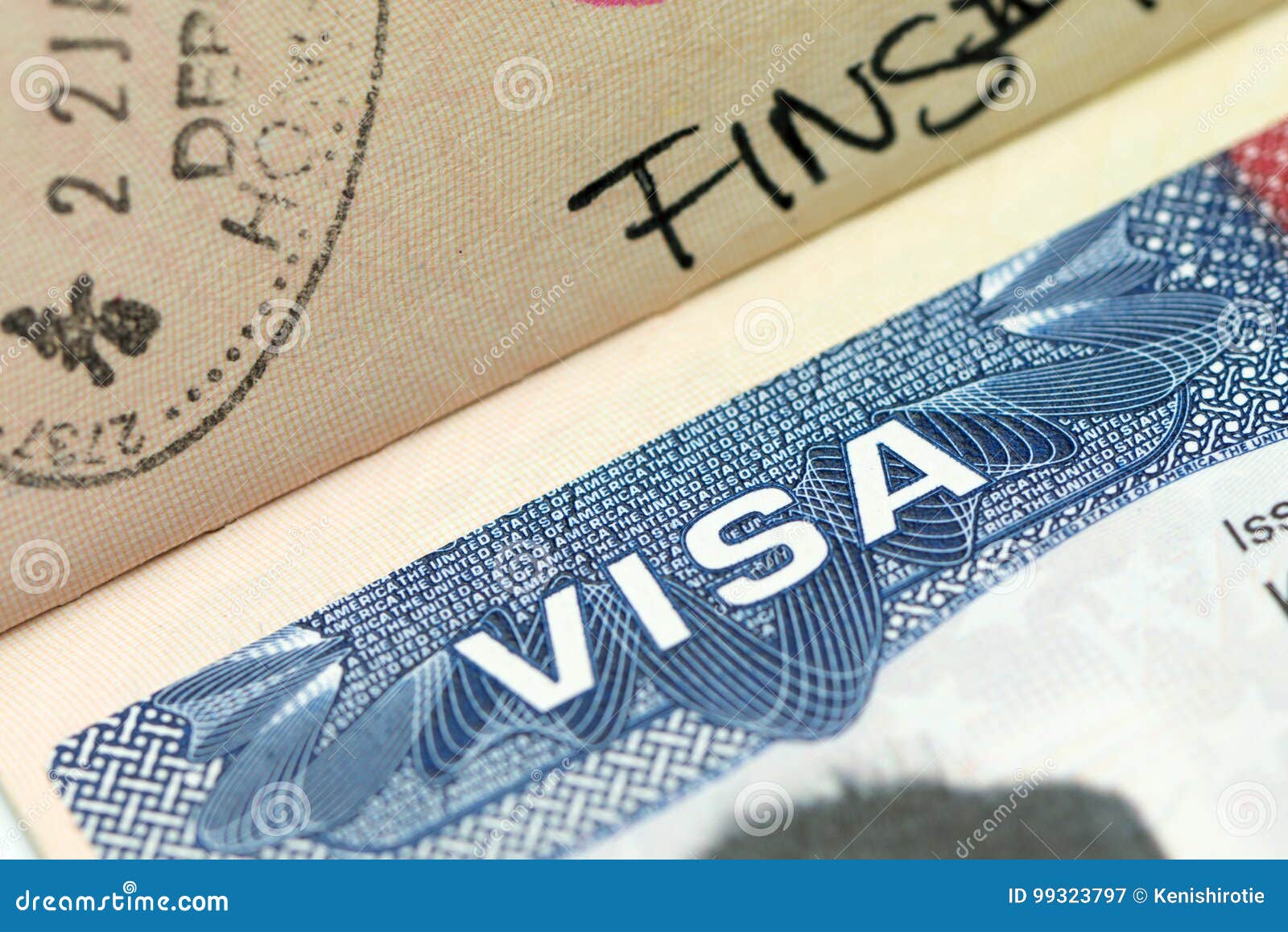 US Visa In Passport Stock Image | CartoonDealer.com #99323797