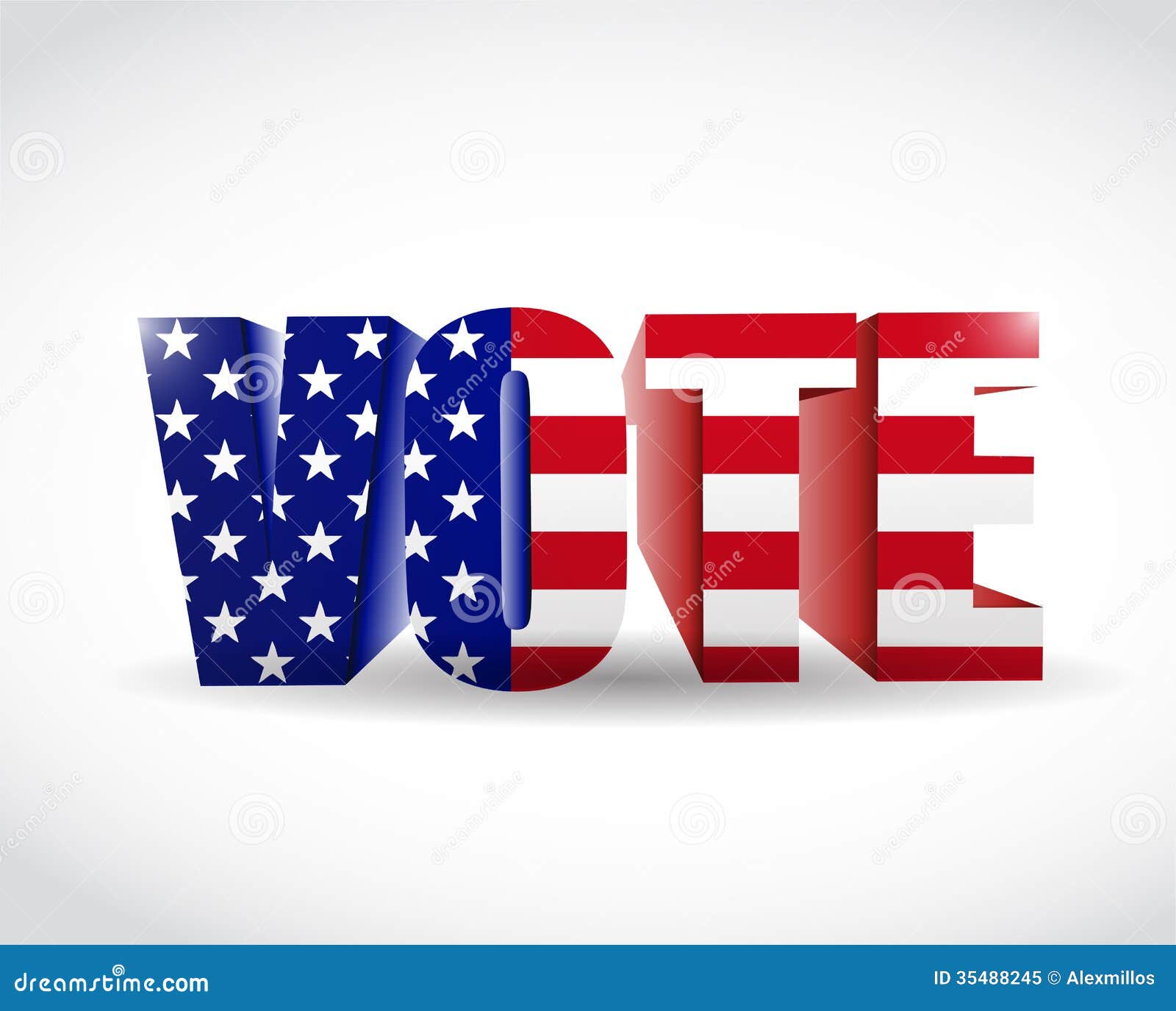 Us Vote Flag Sign Illustration Design Stock Illustration - Illustration ...