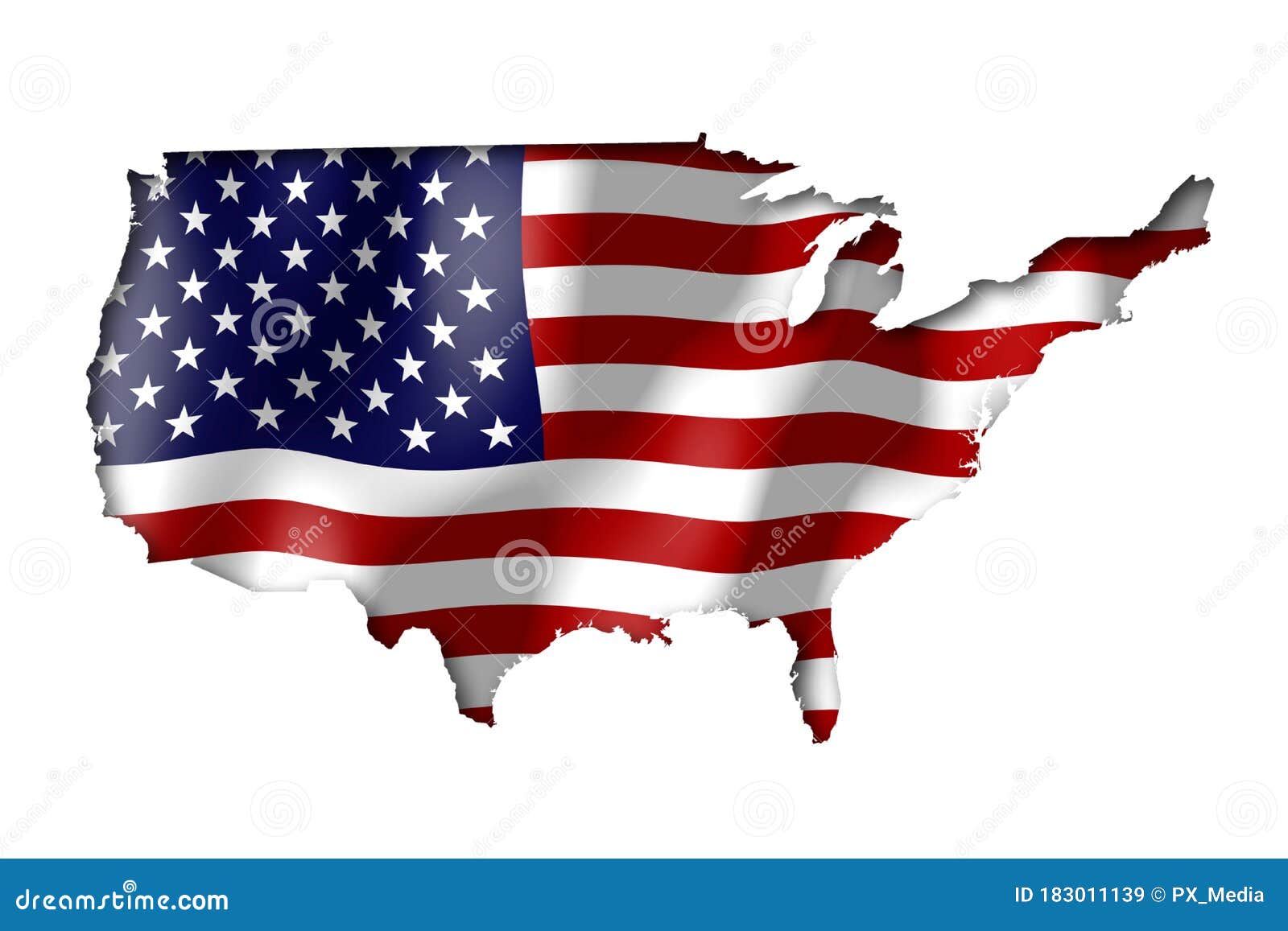 USA, United States of America - Country Flag and Border Shape Stock ...
