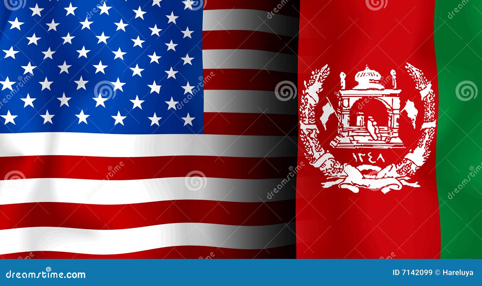 Usa - Afghanistan Flag stock illustration. Illustration of american ...