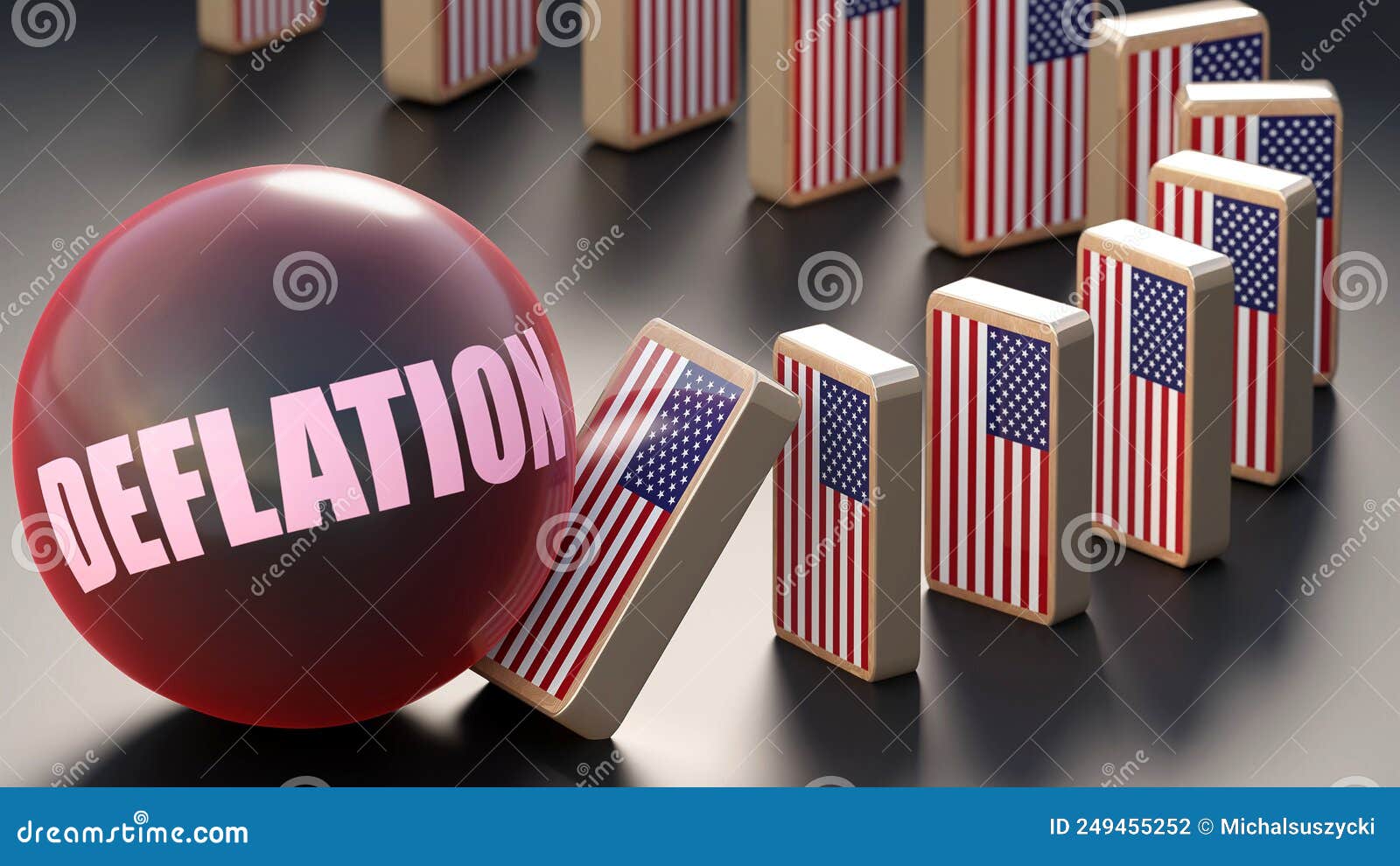 USA America - Decline and Possible Fall of Deflation Stock Illustration ...