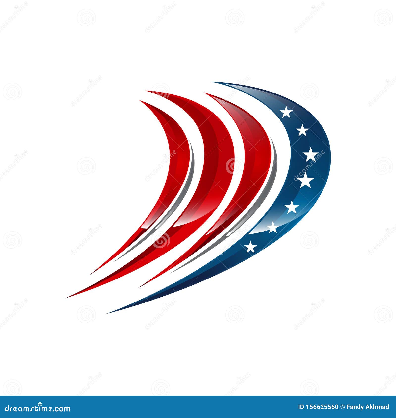 USA American Flag Logo Design Elements Vector Icons Stock Vector ...