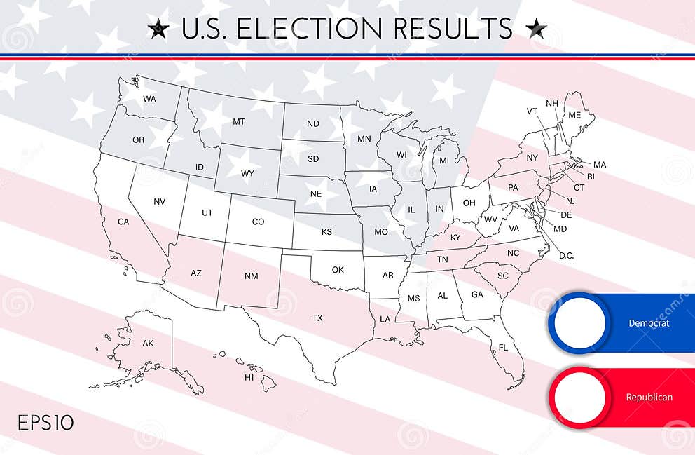 US Election Map. American Presidential Election Results Infographics ...