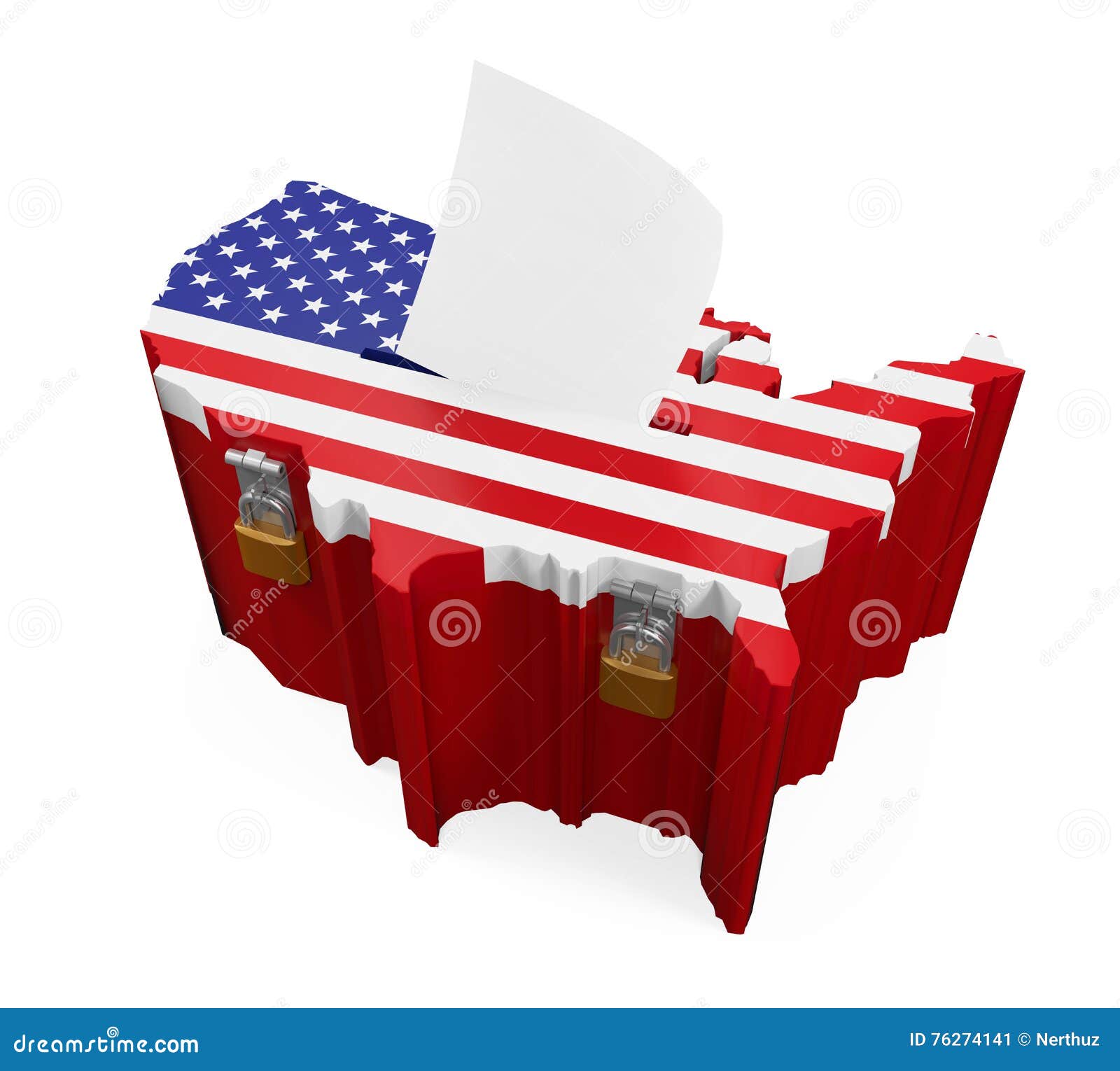 USA Ballot Box stock illustration. Illustration of america - 76274141