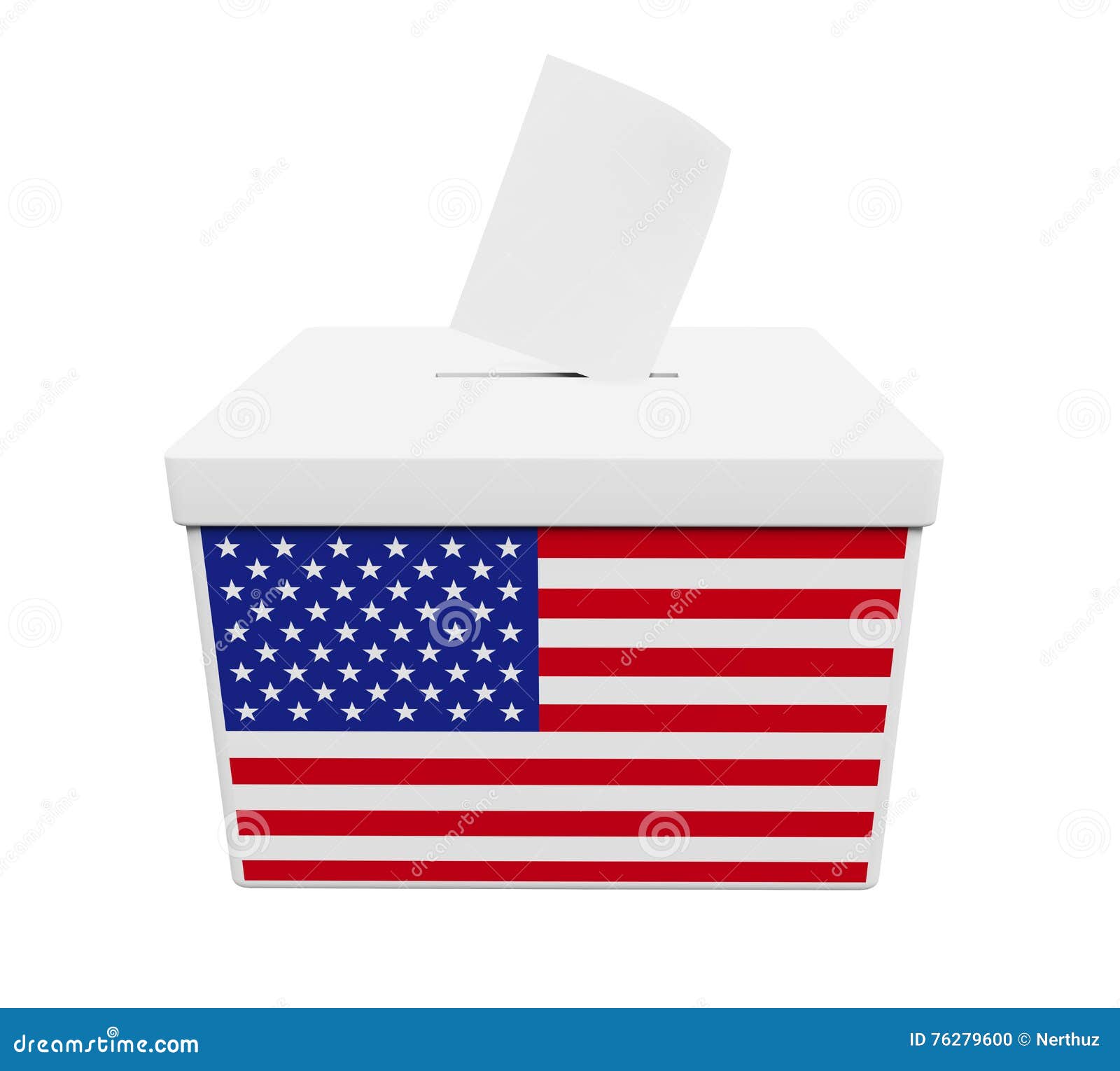 USA Ballot Box stock illustration. Illustration of isolated - 76279600