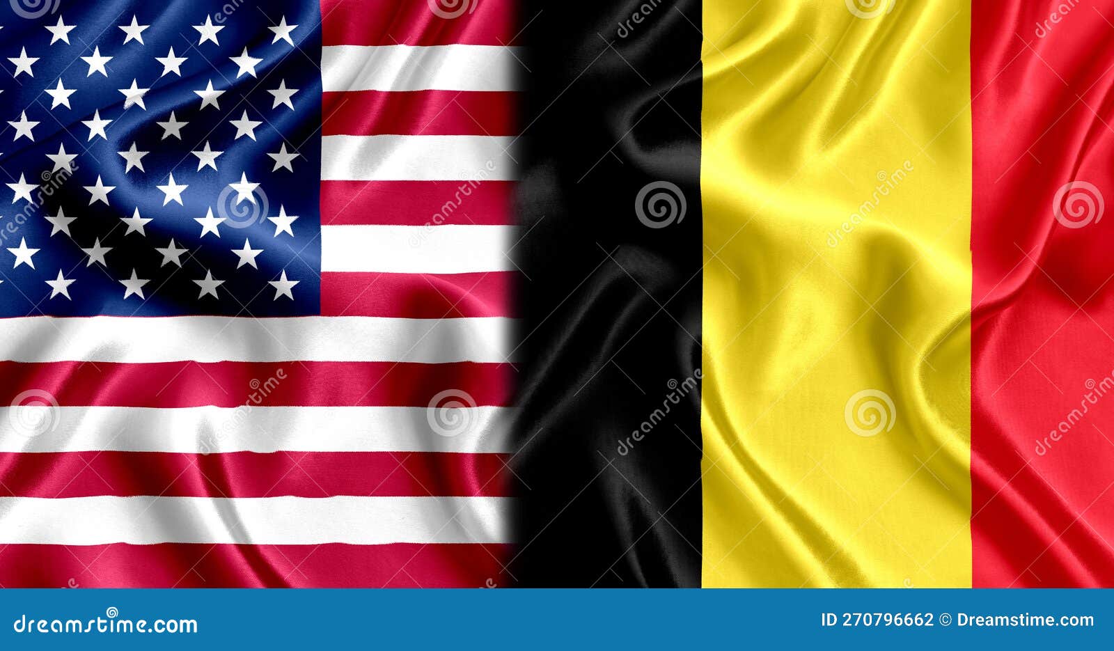 USA and Belgium flag silk stock illustration. Illustration of states ...
