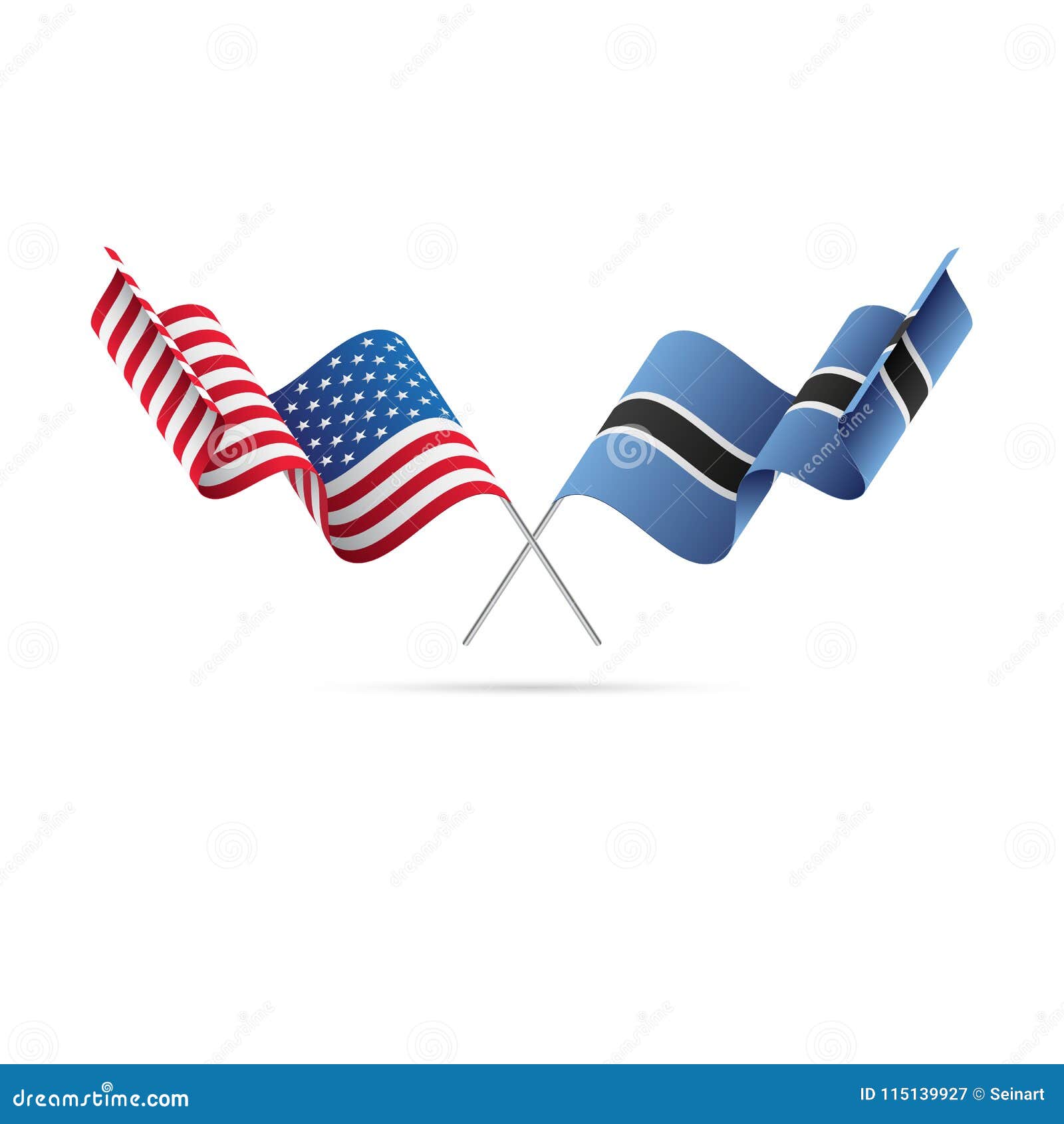 USA and Botswana Flags. Vector Illustration. Stock Vector ...