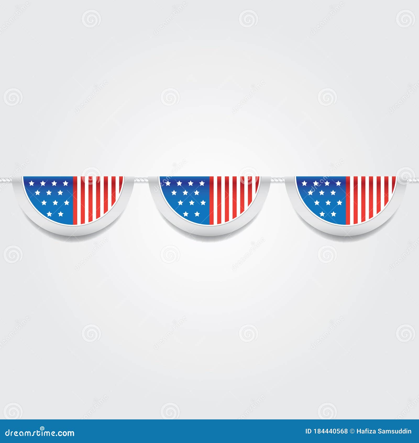 USA Bunting Flags Illustration. Stock Illustration - Illustration of ...