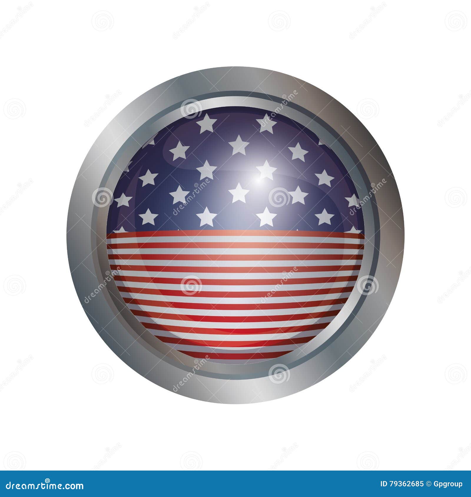 Usa button icon stock vector. Illustration of federal - 79362685