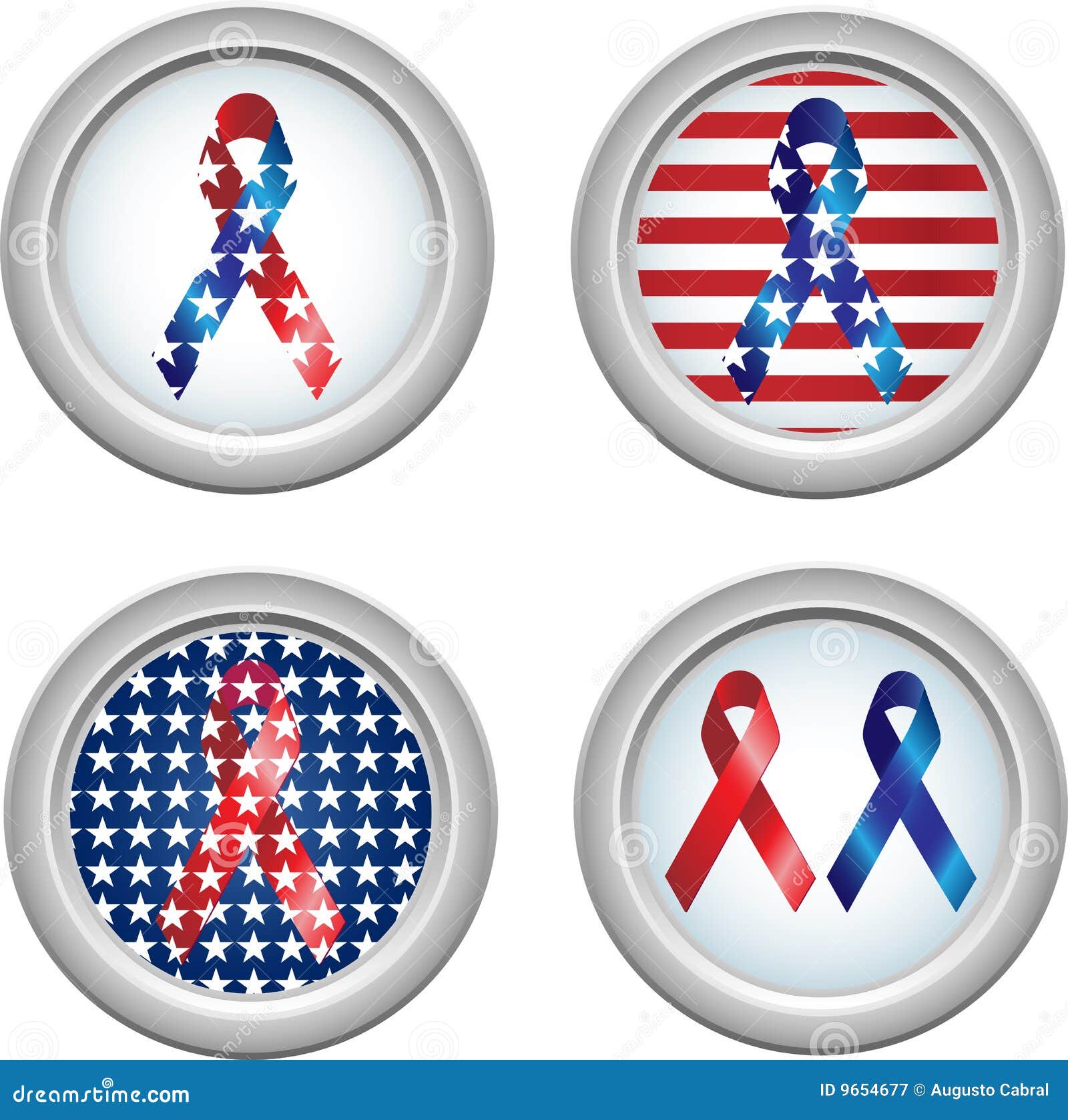 USA Buttons Ribbon stock vector. Illustration of fourth - 9654677