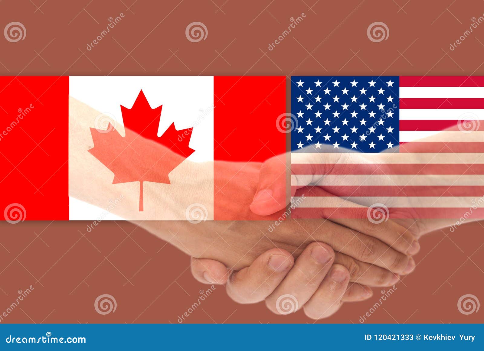 USA and Canada Flag with Handshake Stock Image - Image of ottawa ...