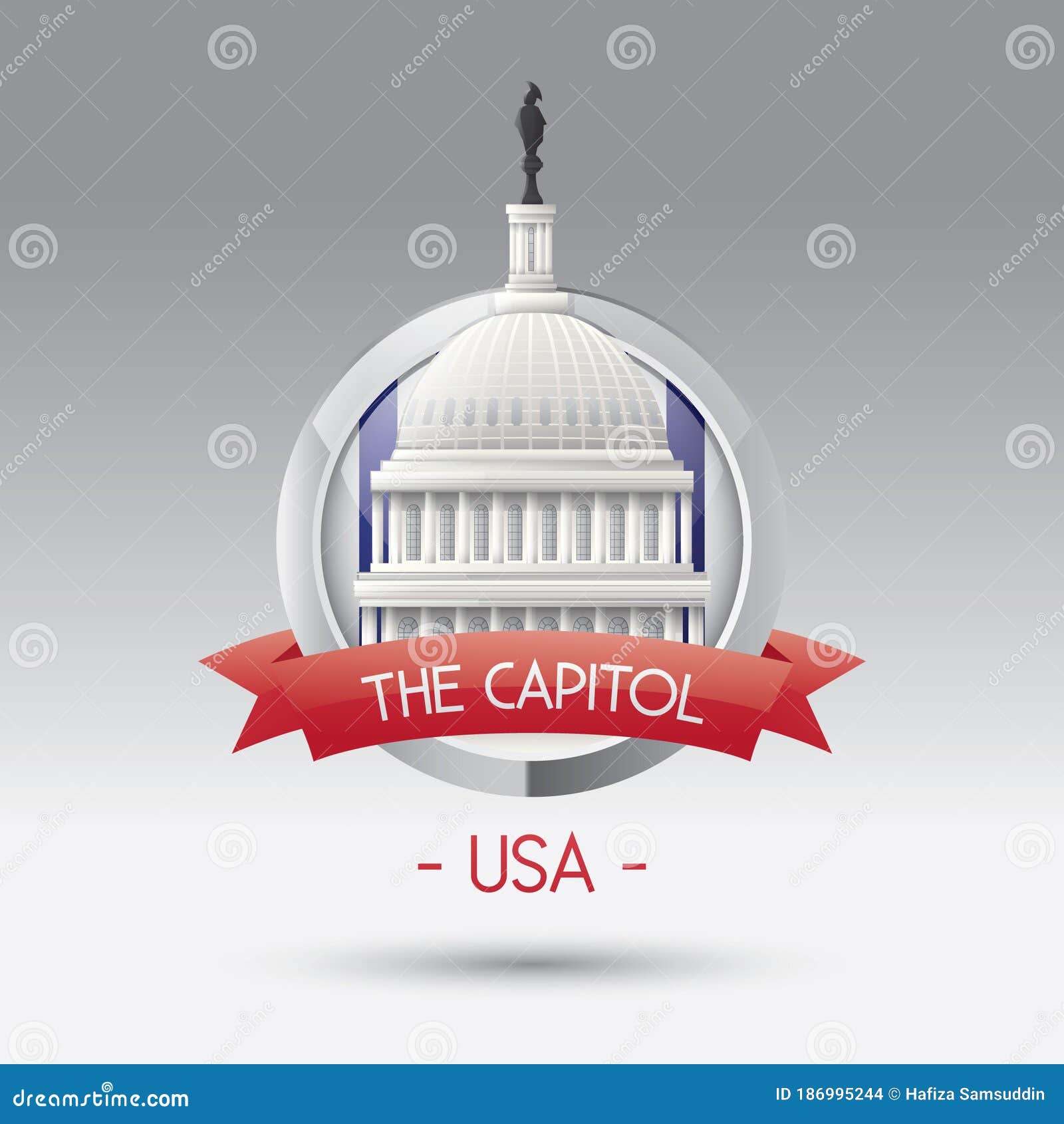 USA Capitol Label. Vector Illustration Decorative Design Stock Vector ...