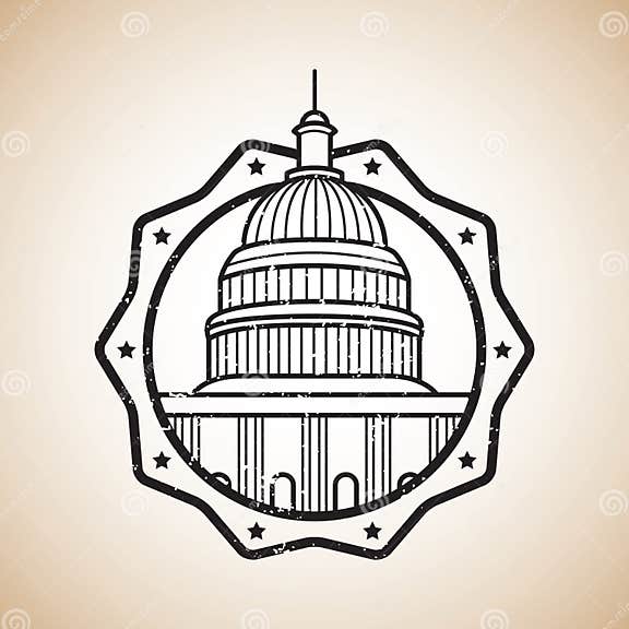 Usa Capitol Label. Vector Illustration Decorative Design Stock Vector ...