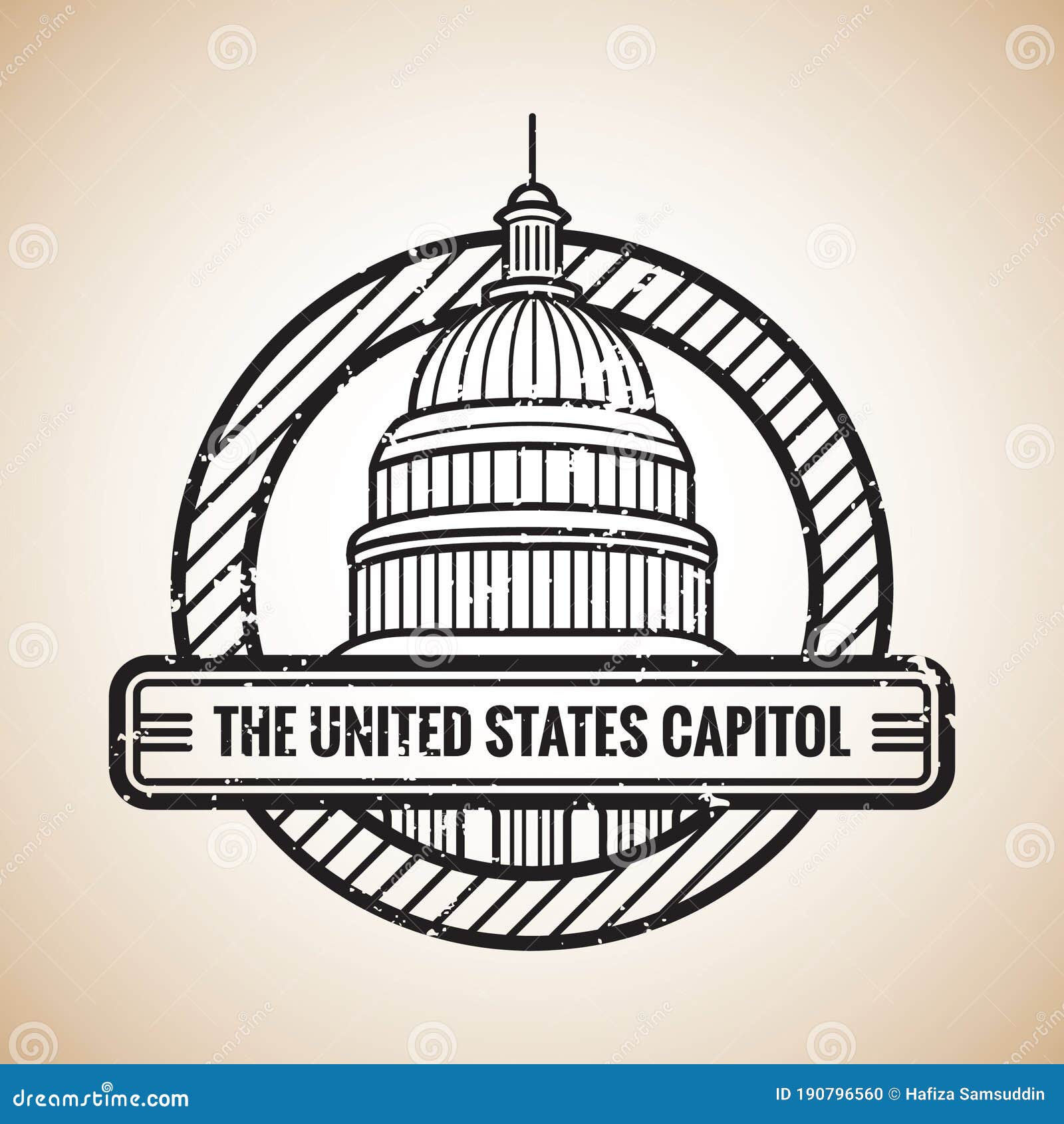 Usa Capitol Label. Vector Illustration Decorative Design Stock Vector ...