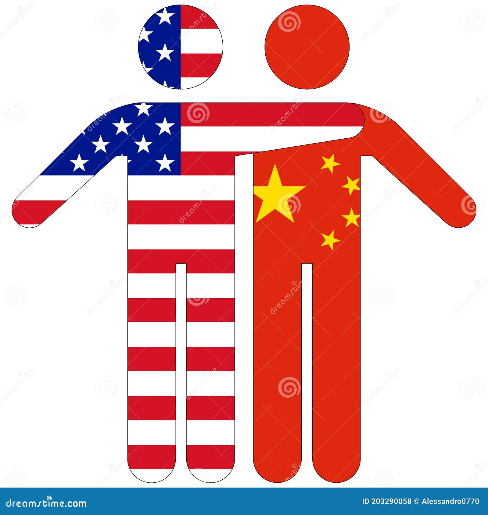 USA - China / Friendship Concept Stock Illustration - Illustration of ...