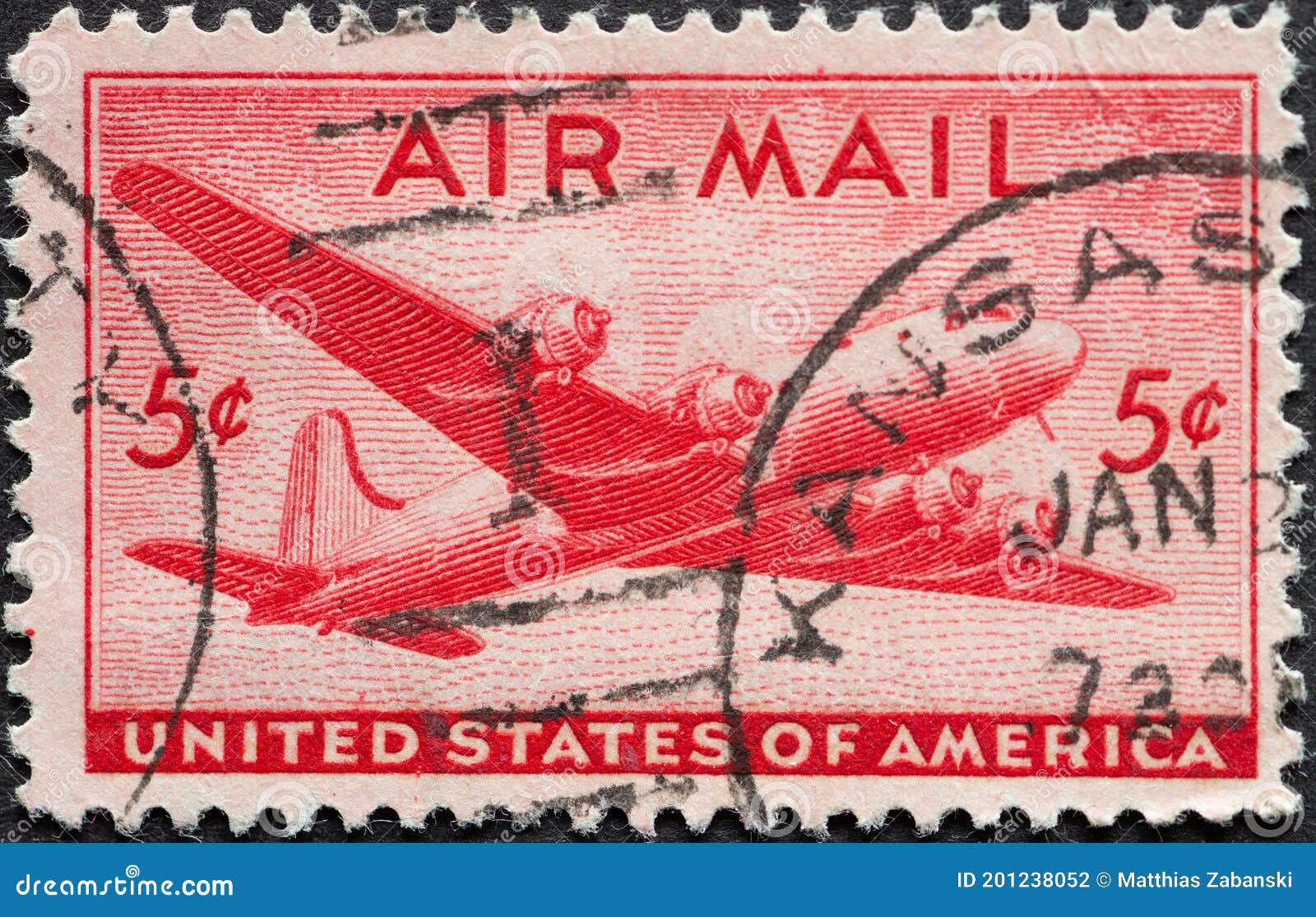 USA - Circa 1946 : a Postage Stamp Printed in the US Showing the DC-4 ...