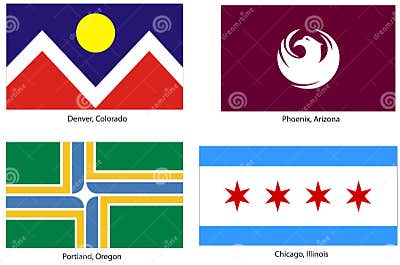 USA city flags set stock vector. Illustration of america - 21543329