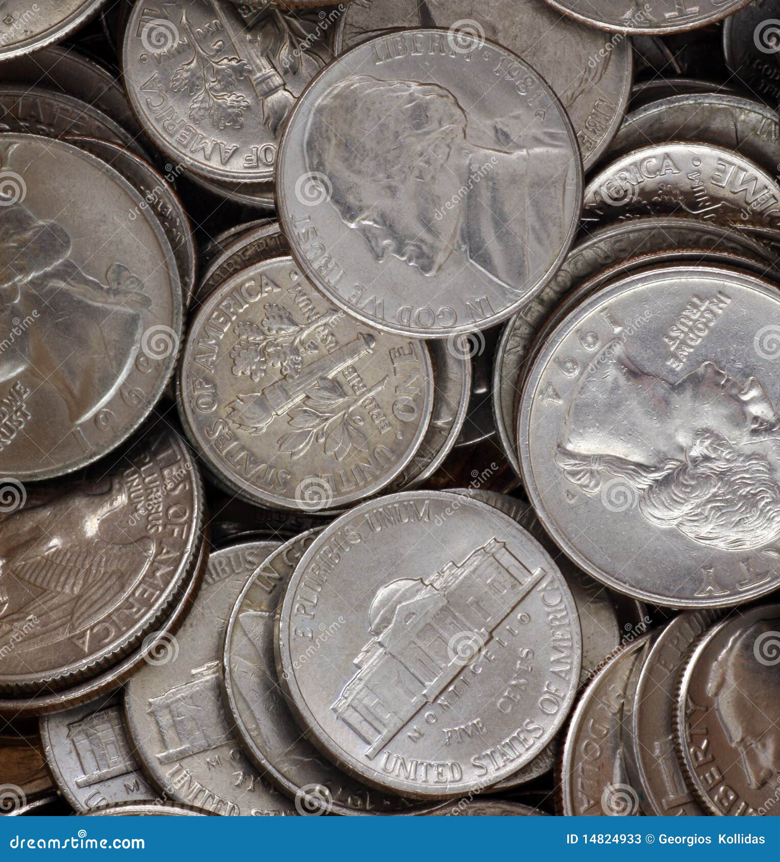 USA coins stock image. Image of funds, cash, texture - 14824933