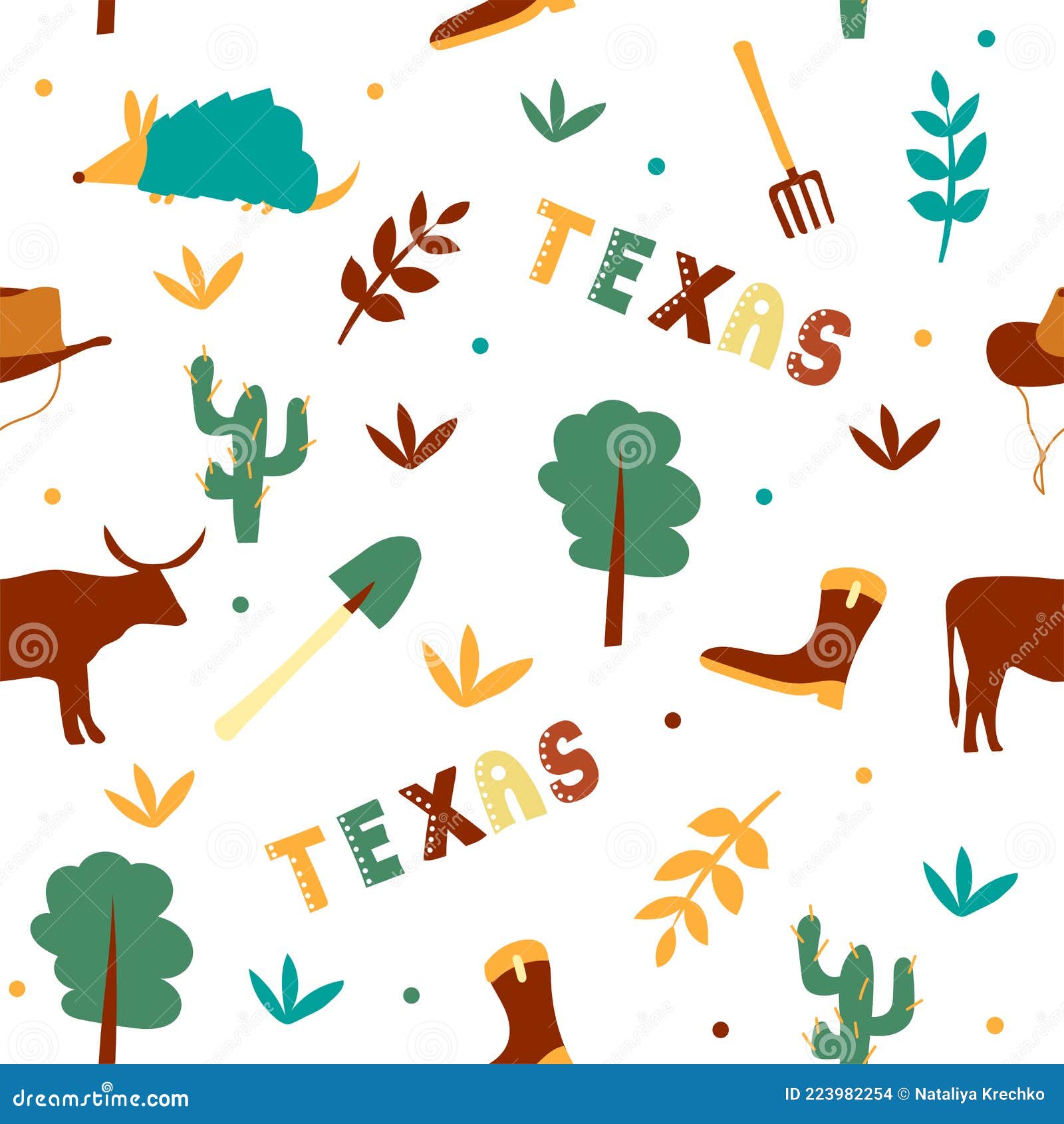 USA Collection. Vector Illustration of Texas Theme Stock Vector ...