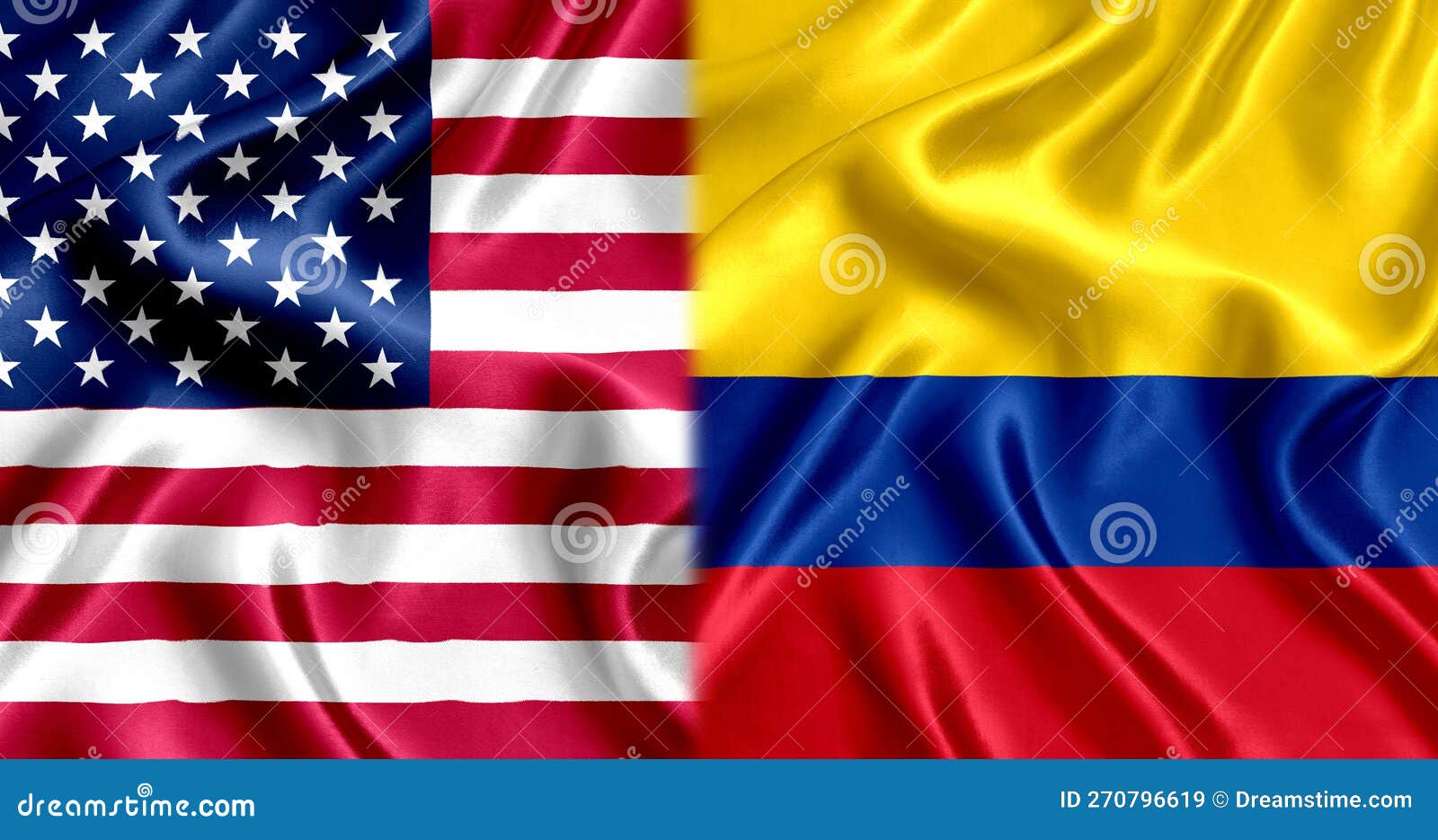 USA and Colombia flag silk stock illustration. Illustration of silk ...