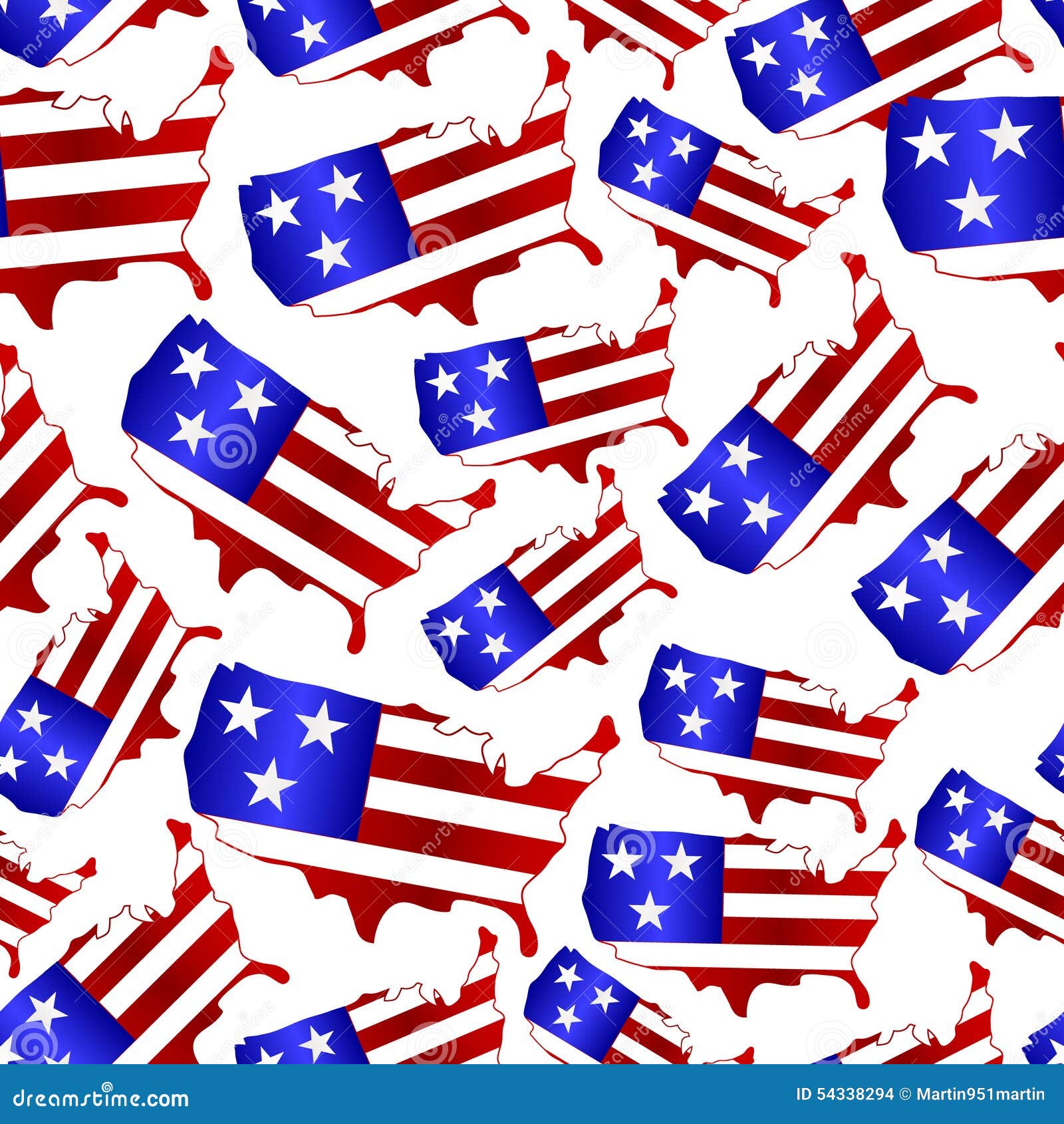 Usa Colors Map Shape Celebration Seamless Pattern Eps10 Stock Vector ...
