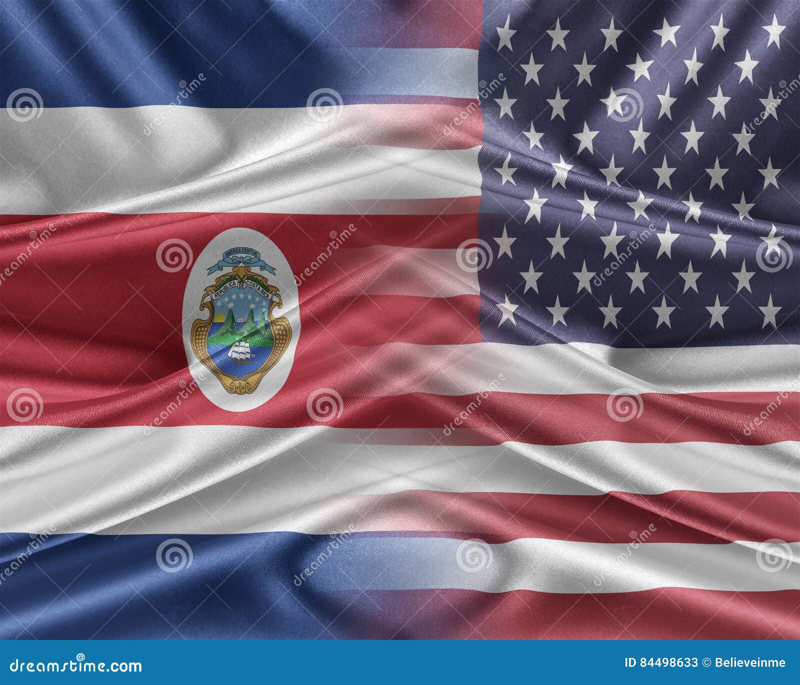 USA and Costa Rica. stock illustration. Illustration of iconic - 84498633