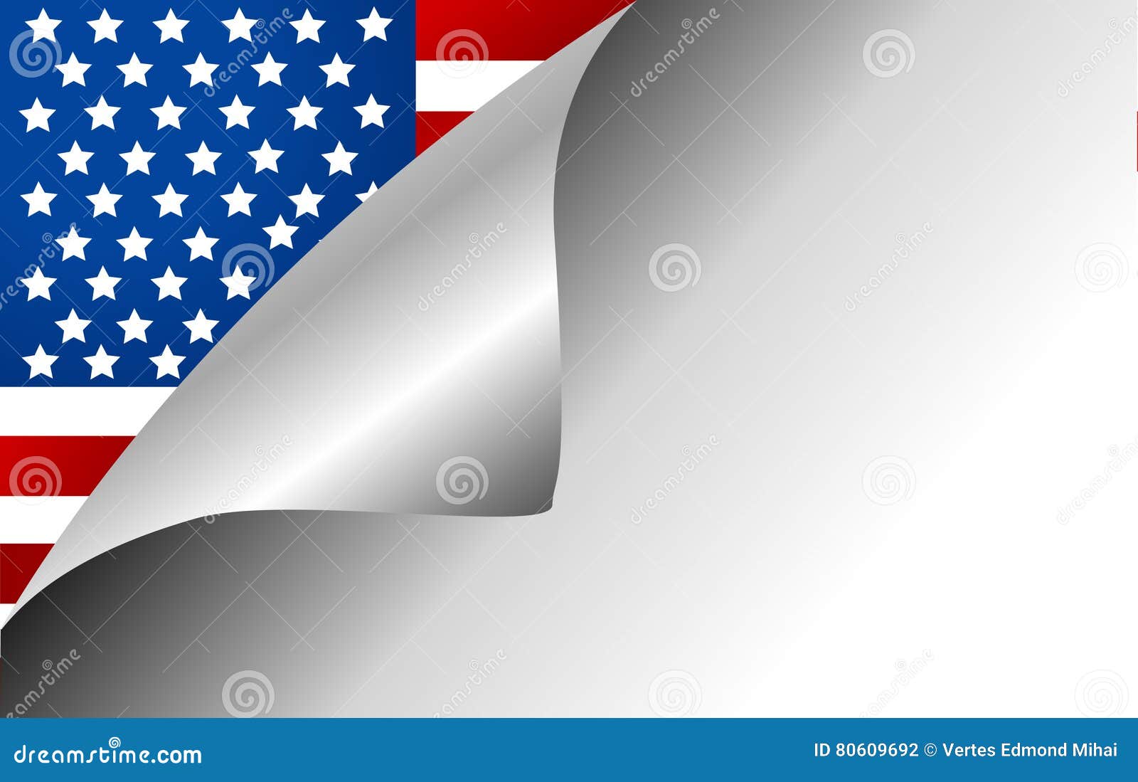 USA Country Flag Turning Page Stock Vector - Illustration of paper ...