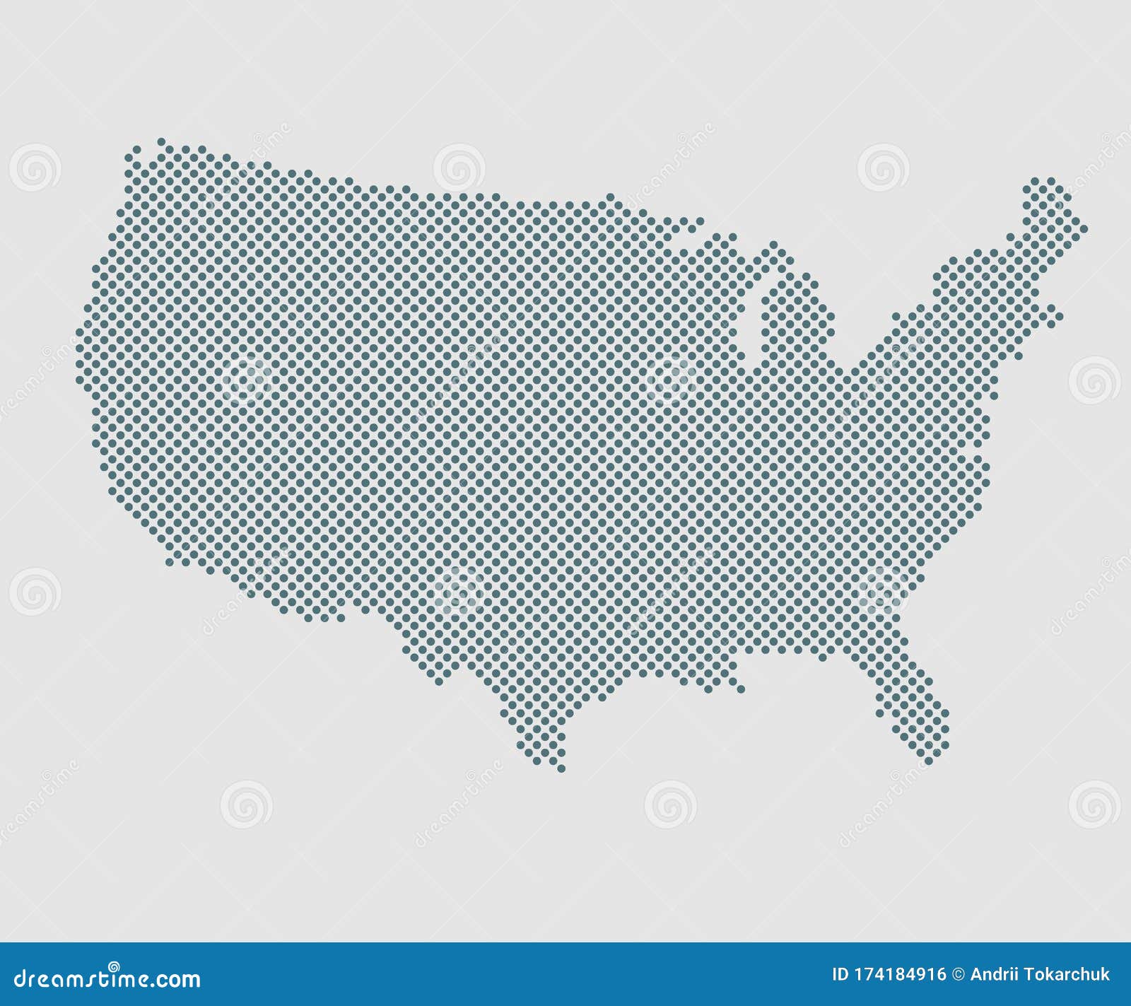USA Country Map America with Creative Dots Vector Stock Vector ...