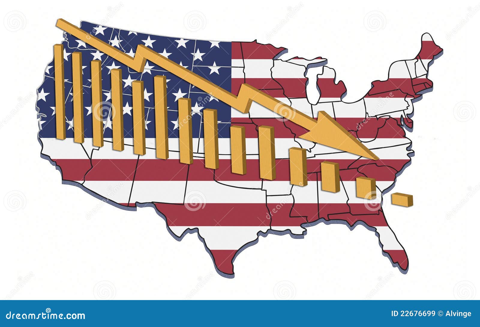 USA Decline stock illustration. Illustration of dollar - 22676699