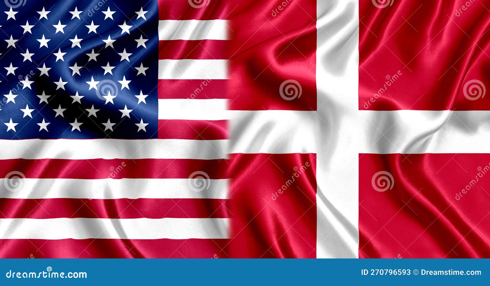 USA and Denmark flag silk stock illustration. Illustration of flag ...